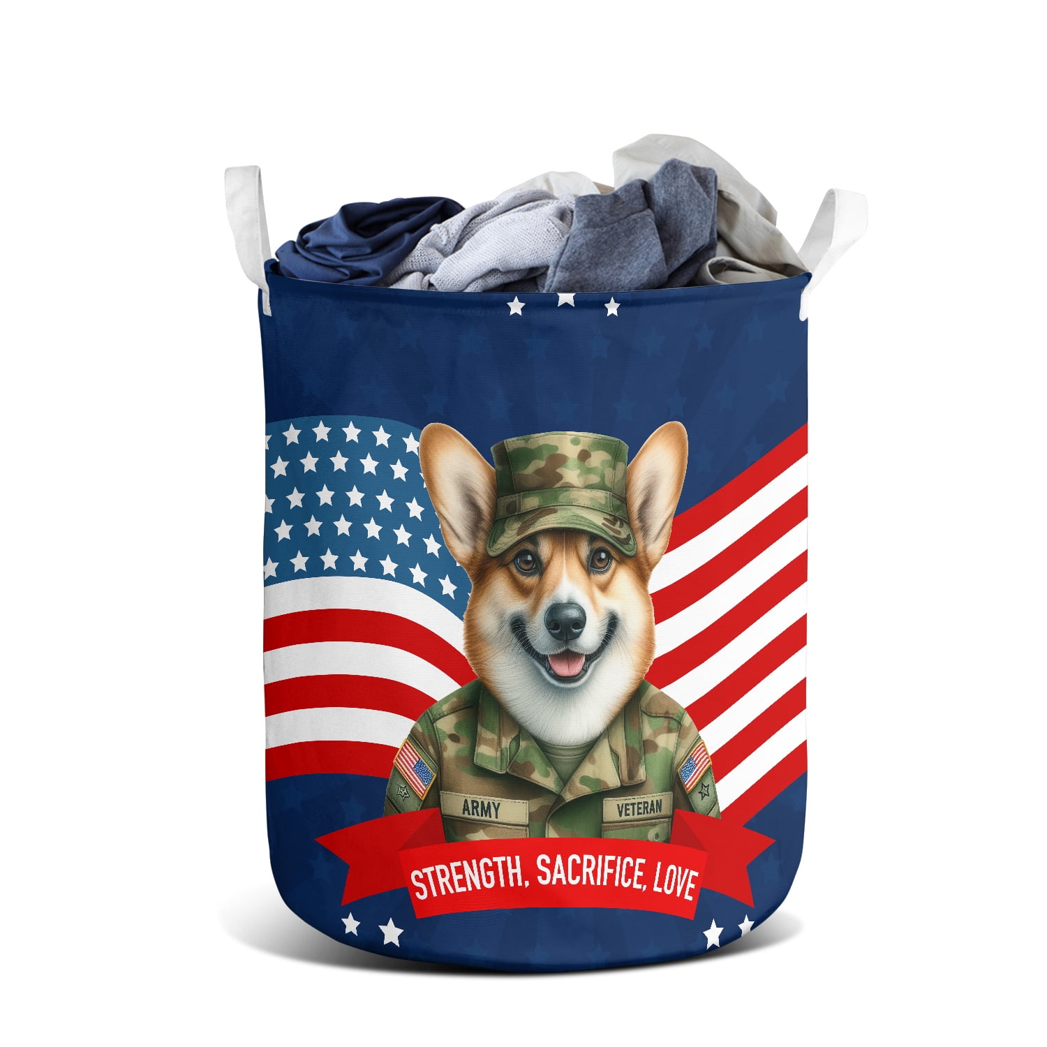 Happy Father's Day Honoring Veterans Corgi in Army Uniform Foldable ...