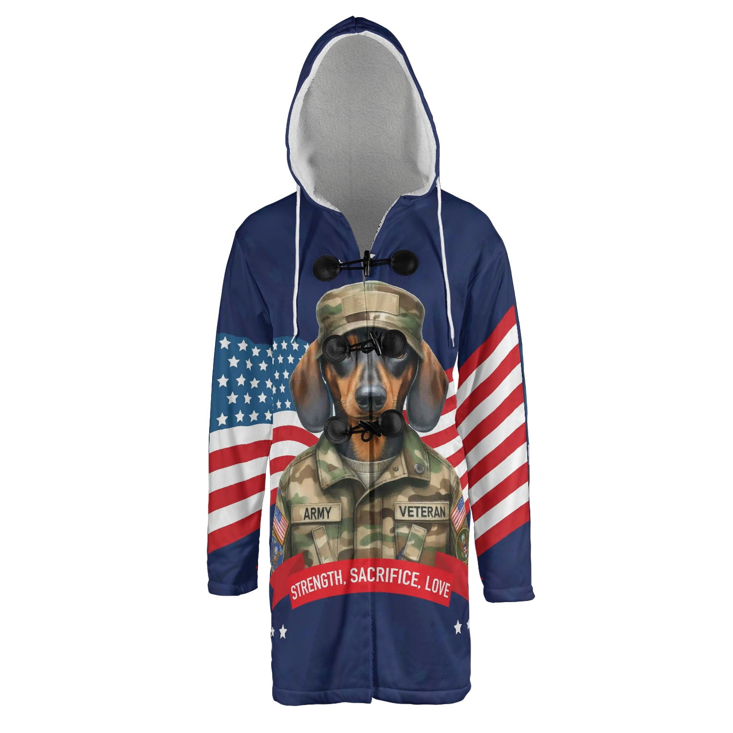 Happy Father's Day Honoring Veterans Dachshund in Army Uniform All Over ...