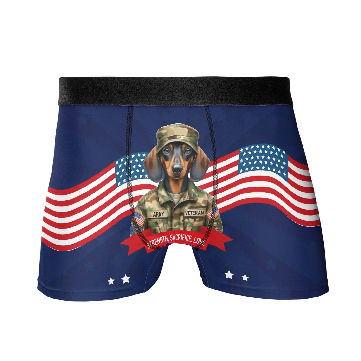 Happy Father's Day Honoring Veterans Dachshund in Army Uniform All Over ...