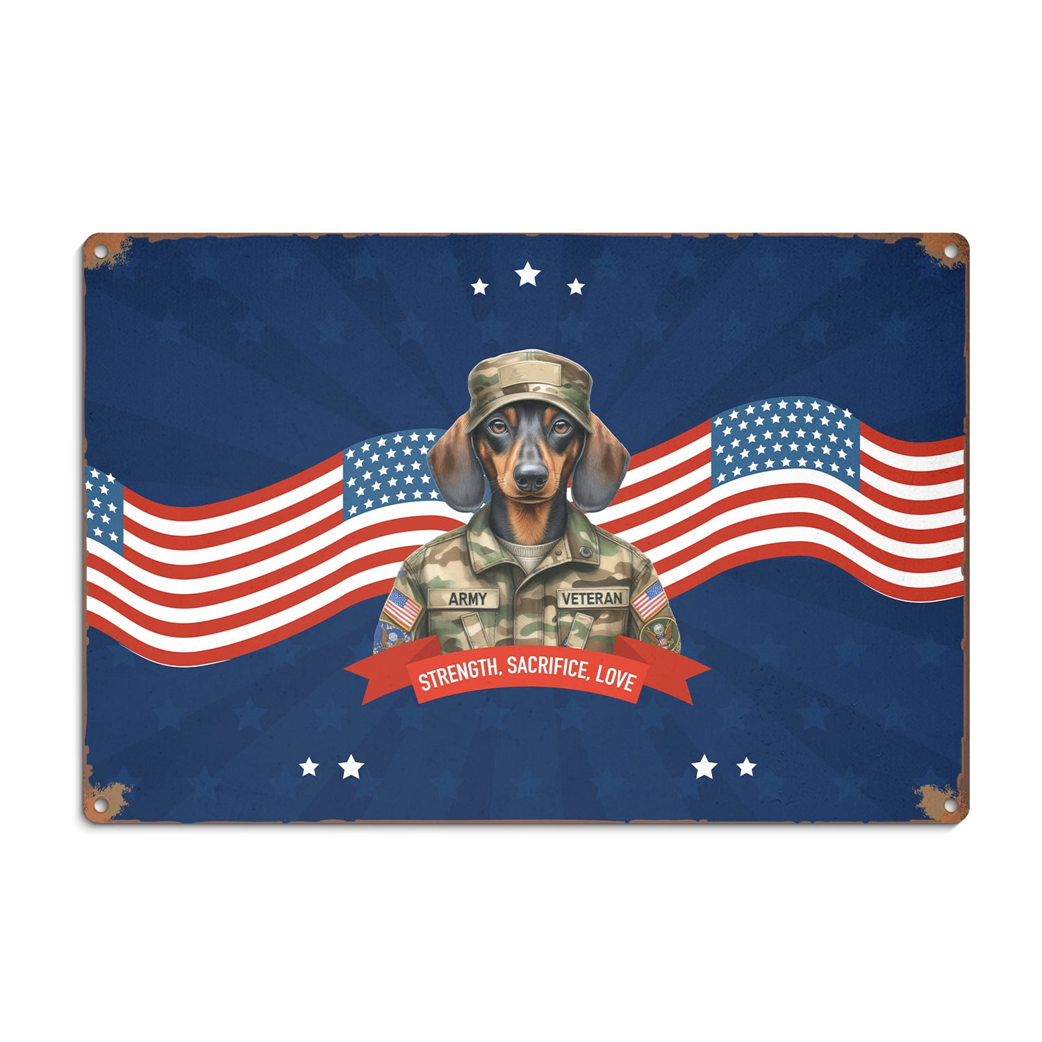 Happy Father's Day Honoring Veterans Dachshund in Army Uniform ...