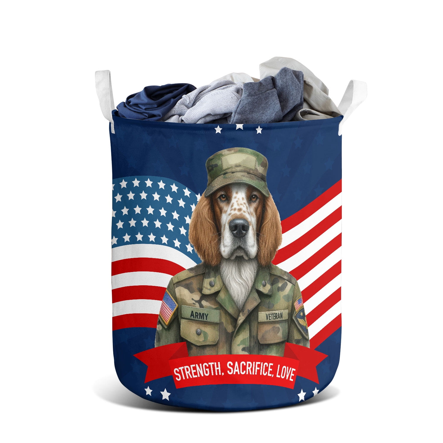 Happy Father's Day Honoring Veterans English Setter in Army Uniform ...