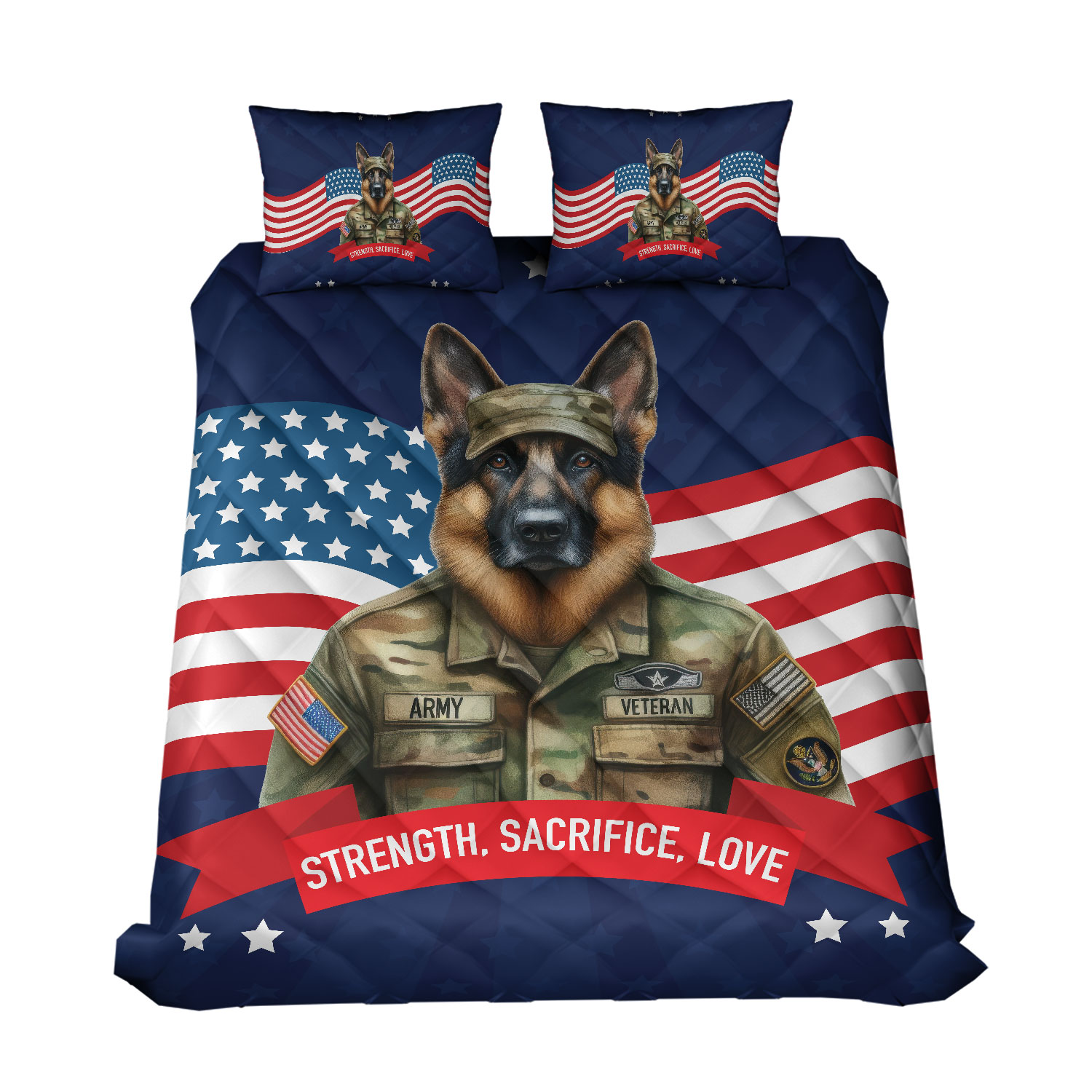 Happy Father's Day Honoring Veterans German Shepherd in Army Uniform ...