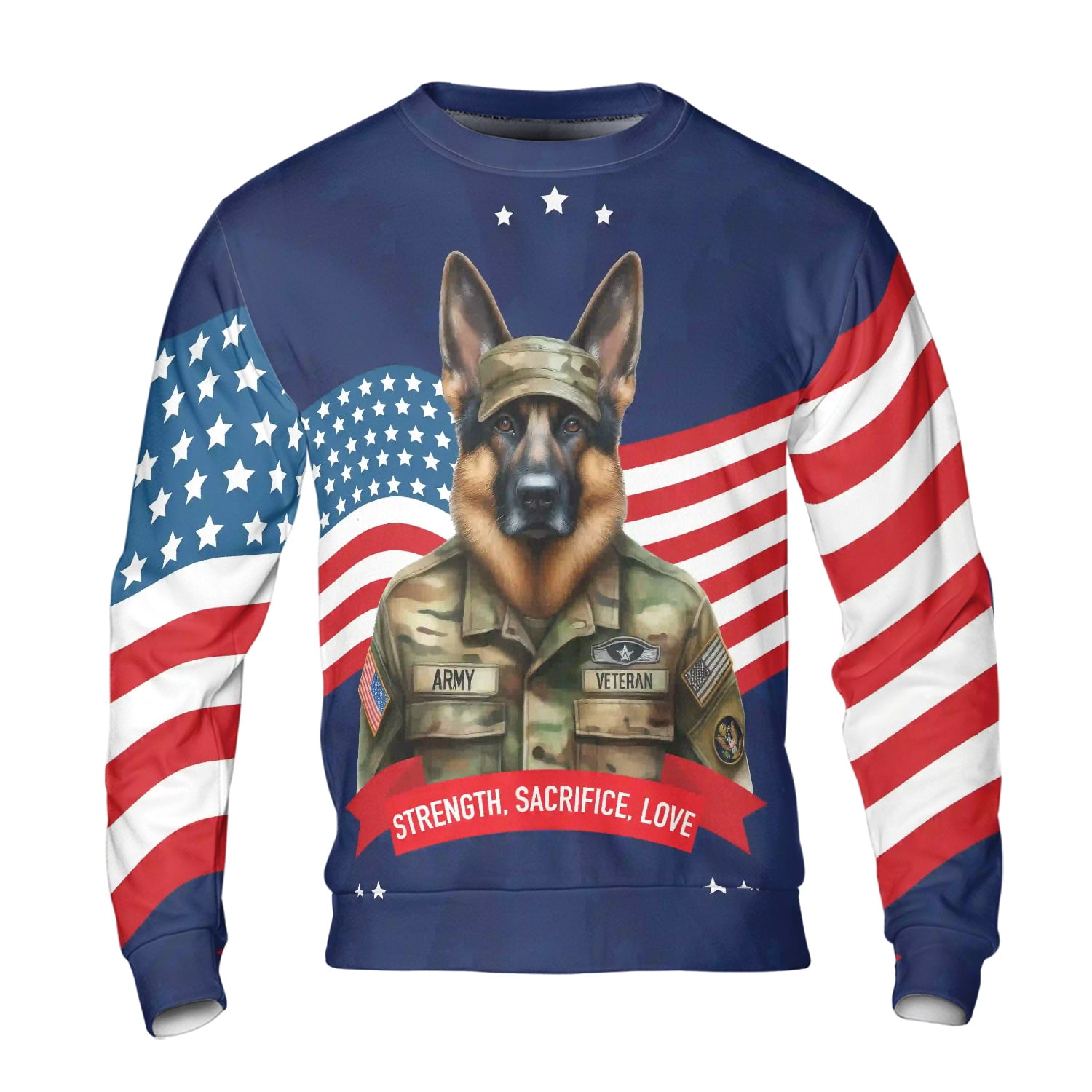 Happy Father's Day Honoring Veterans German Shepherd in Army Uniform ...