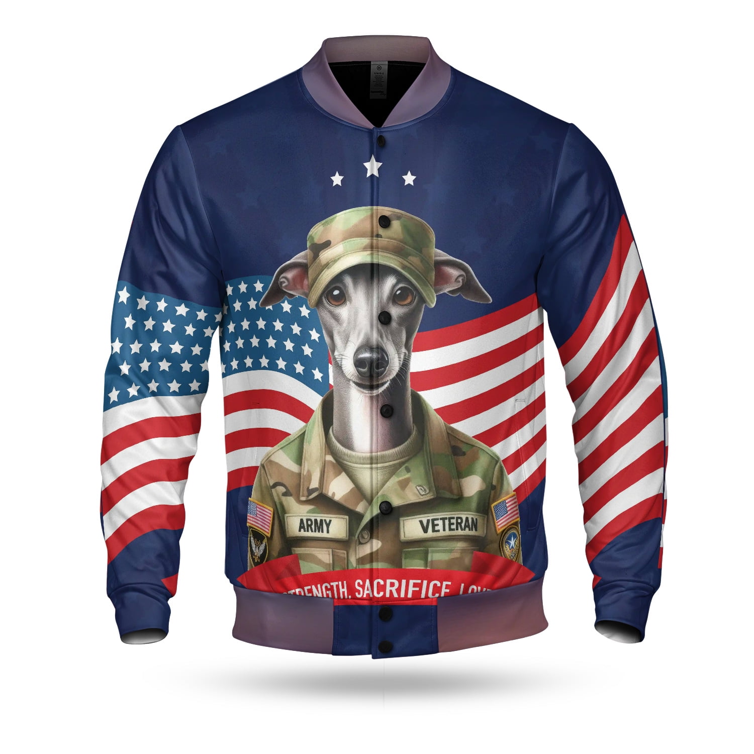 Happy Father's Day Honoring Veterans Italian Greyhound in Army Uniform ...