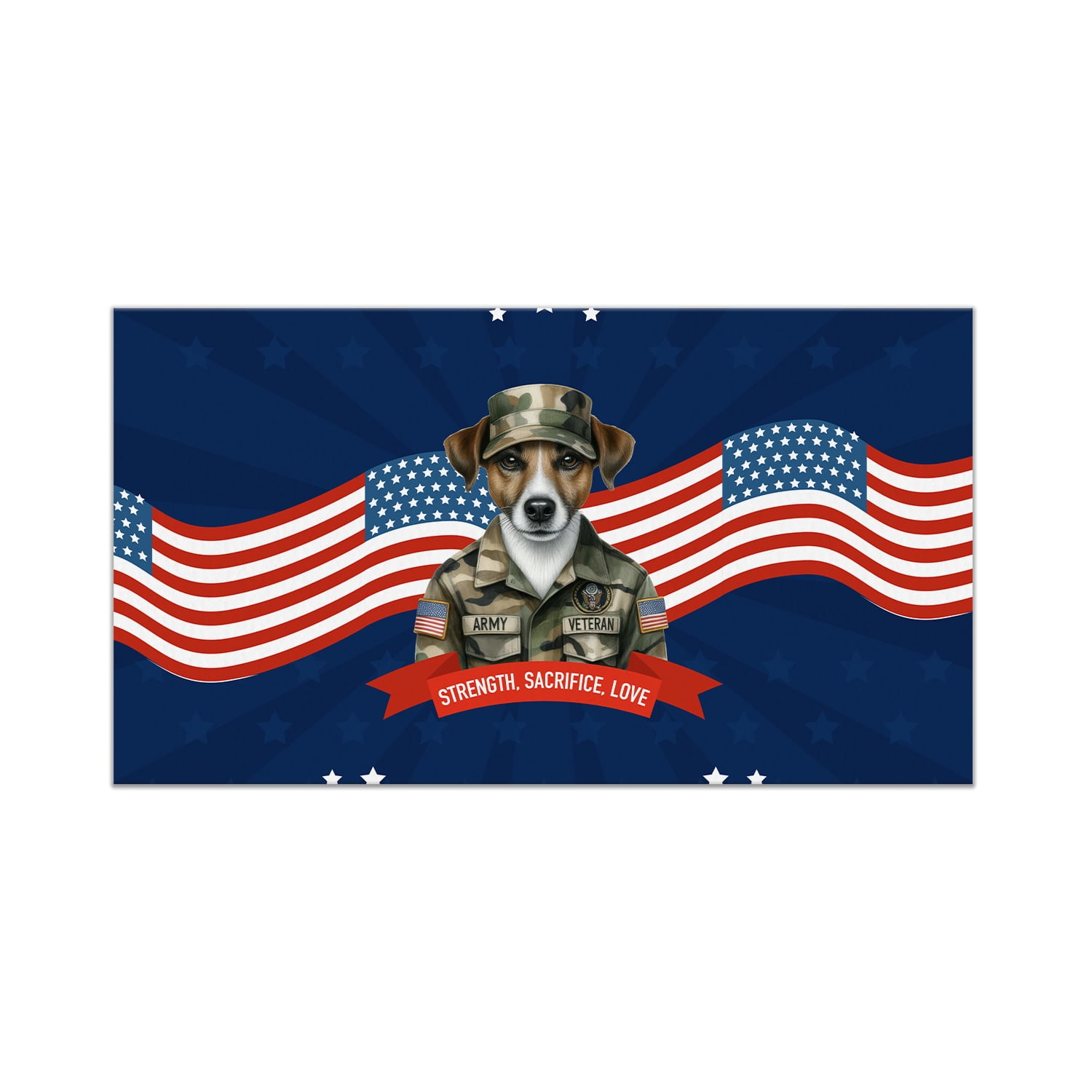 Happy Father's Day Honoring Veterans Jack Russell Terrier in Army ...