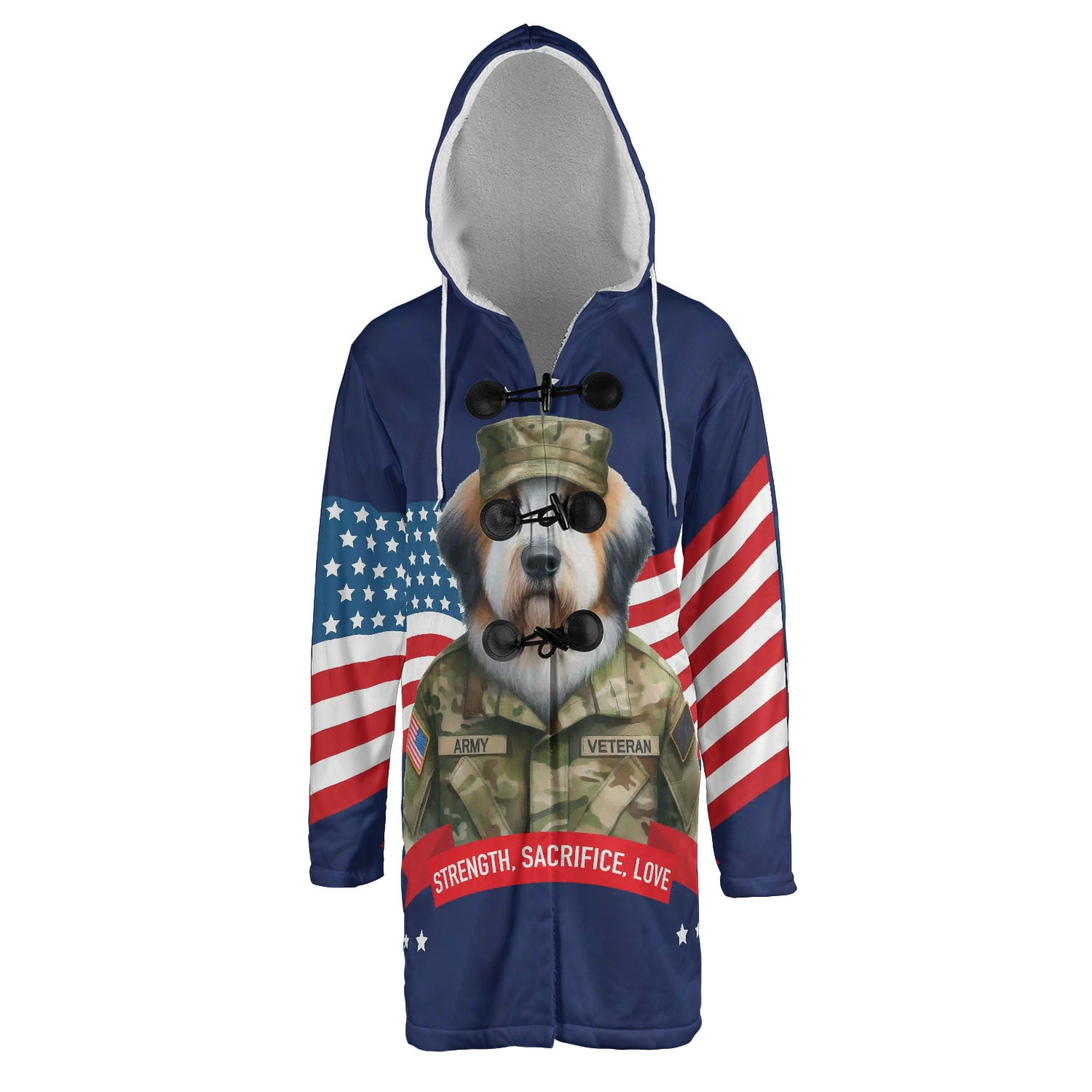 Happy Father's Day Honoring Veterans Old English Sheepdog in Army ...