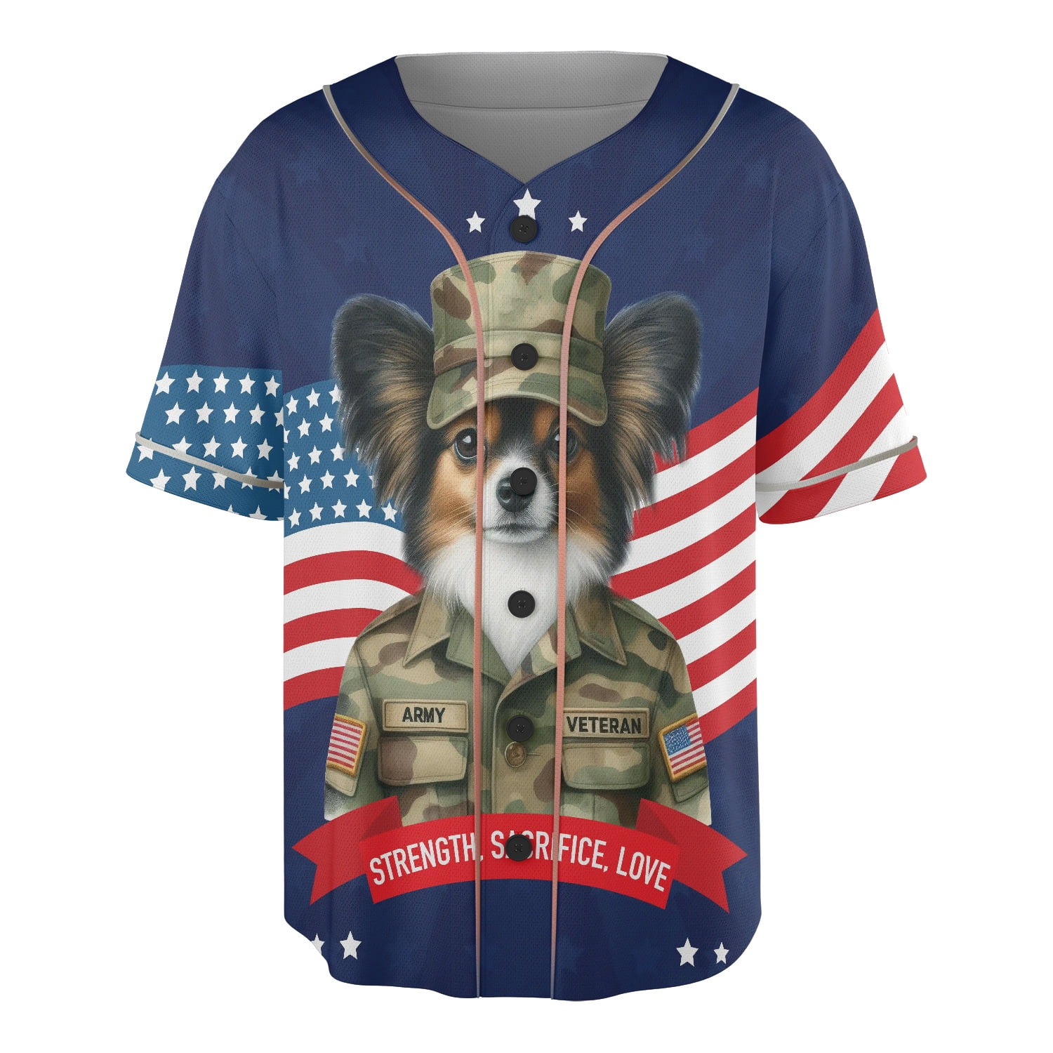 Happy Father's Day Honoring Veterans Papillon in Army Uniform All Over ...
