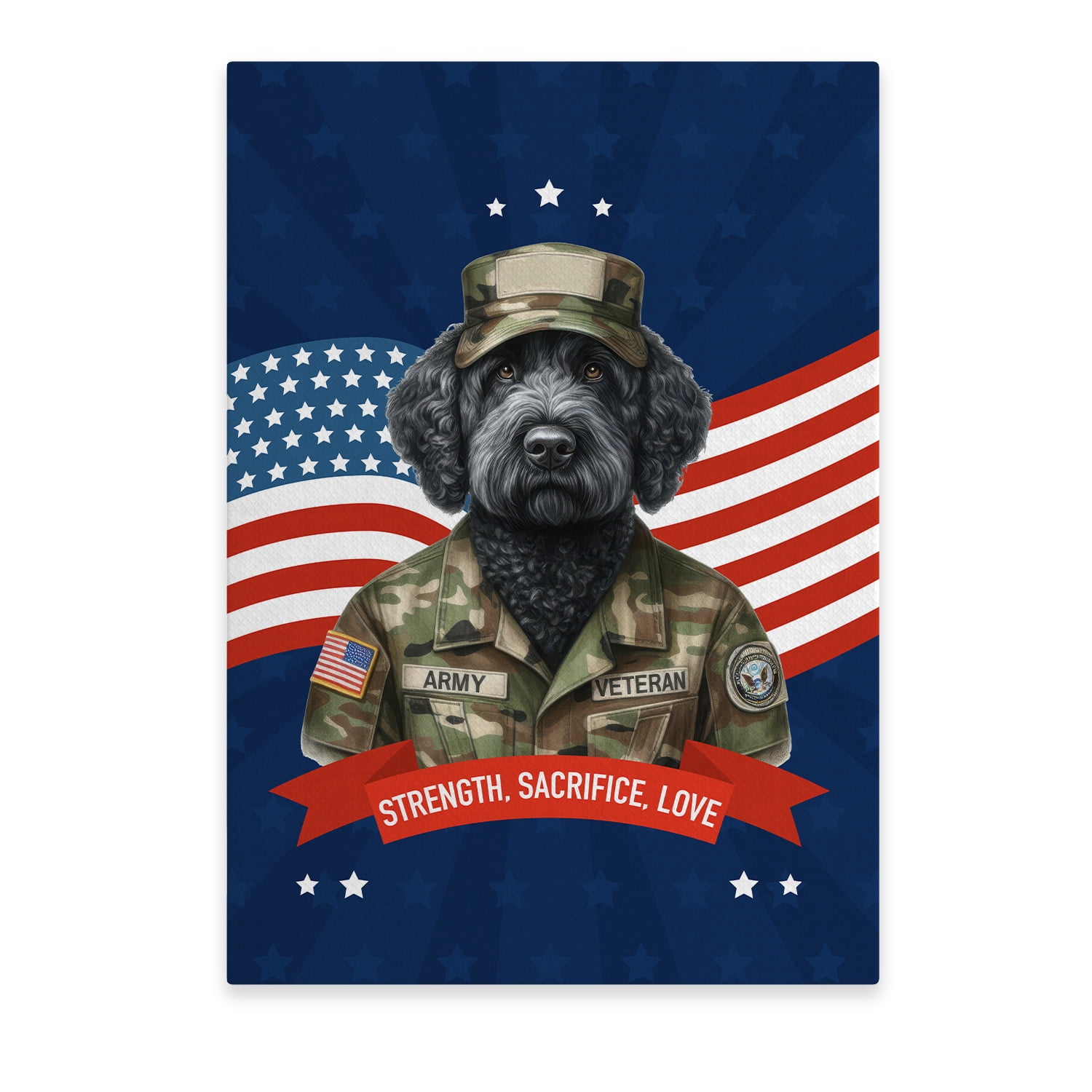Happy Father's Day Honoring Veterans Portuguese Water Dog in Army ...