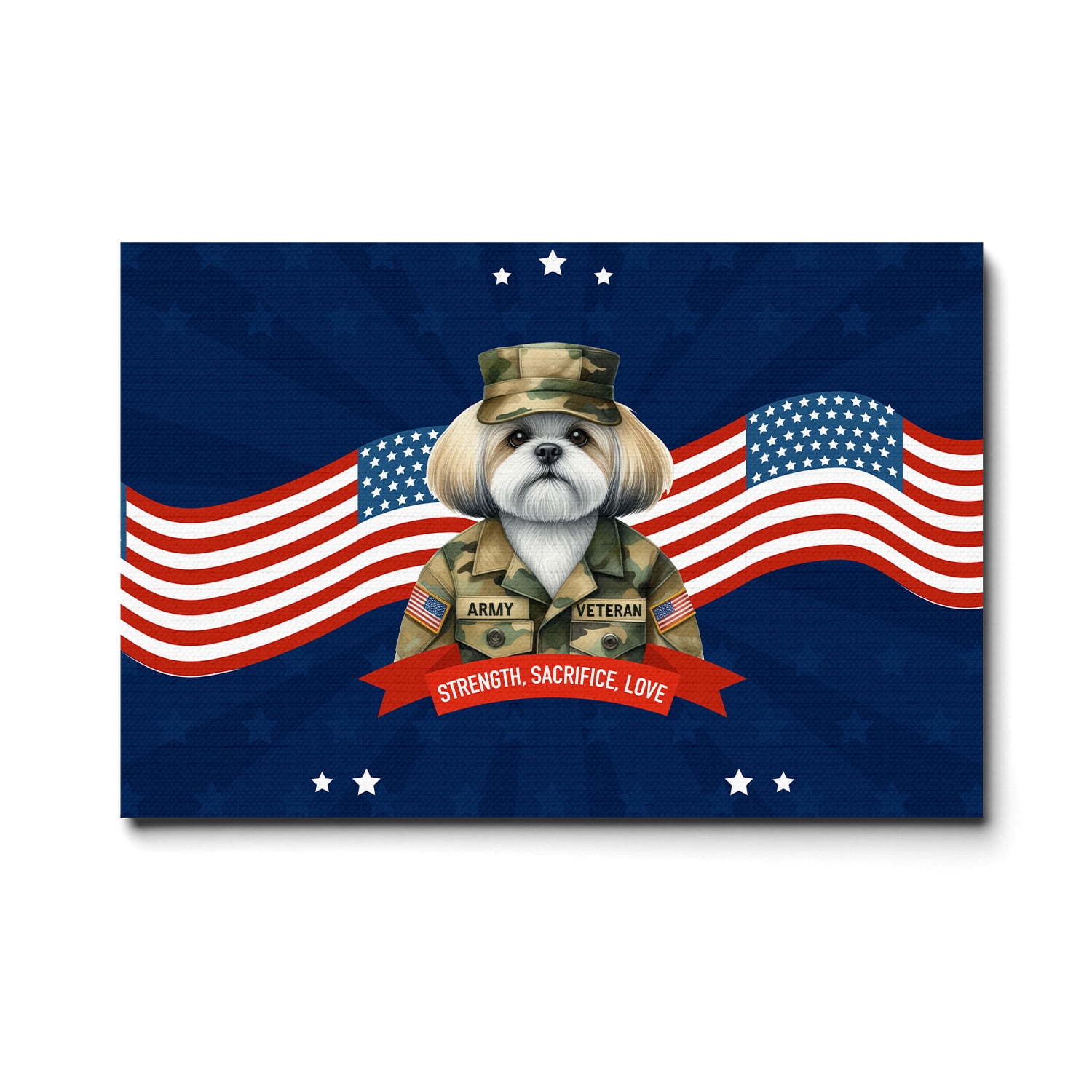 Happy Father's Day Honoring Veterans Shih Tzu in Army Uniform ...