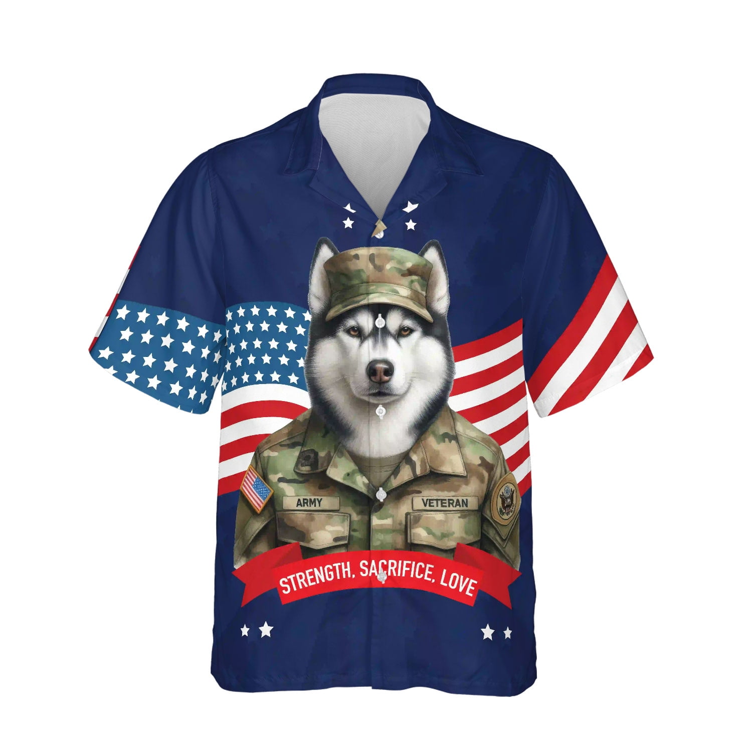 Happy Father's Day Honoring Veterans Siberian Husky in Army Uniform ...