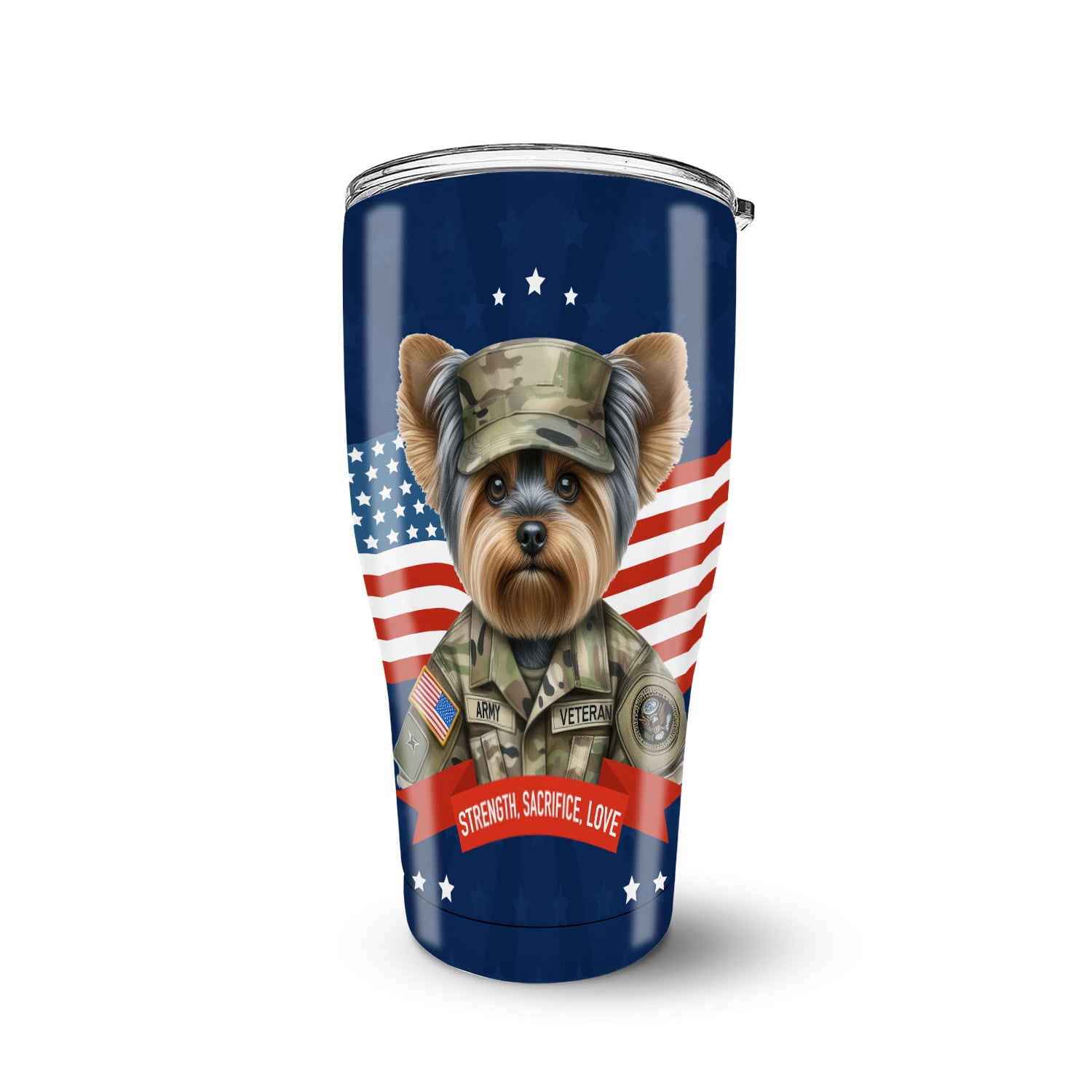 Happy Father's Day Honoring Veterans Yorkshire Terrier in Army Uniform ...