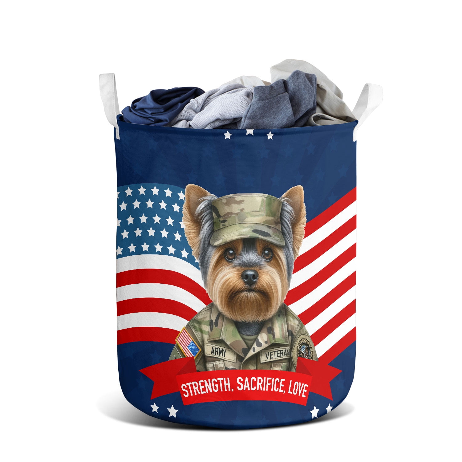 Happy Father's Day Honoring Veterans Yorkshire Terrier in Army Uniform ...