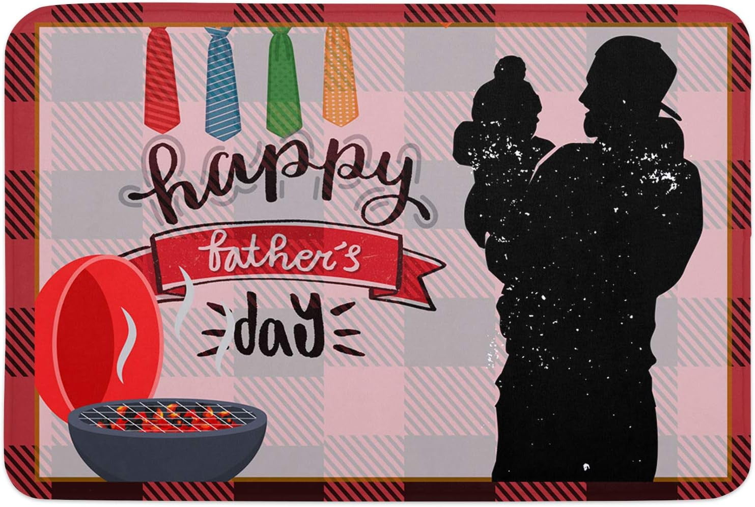 Happy Father's Day Indoor Doormat Welcome Mat, Rubber Backing Non Slip ...