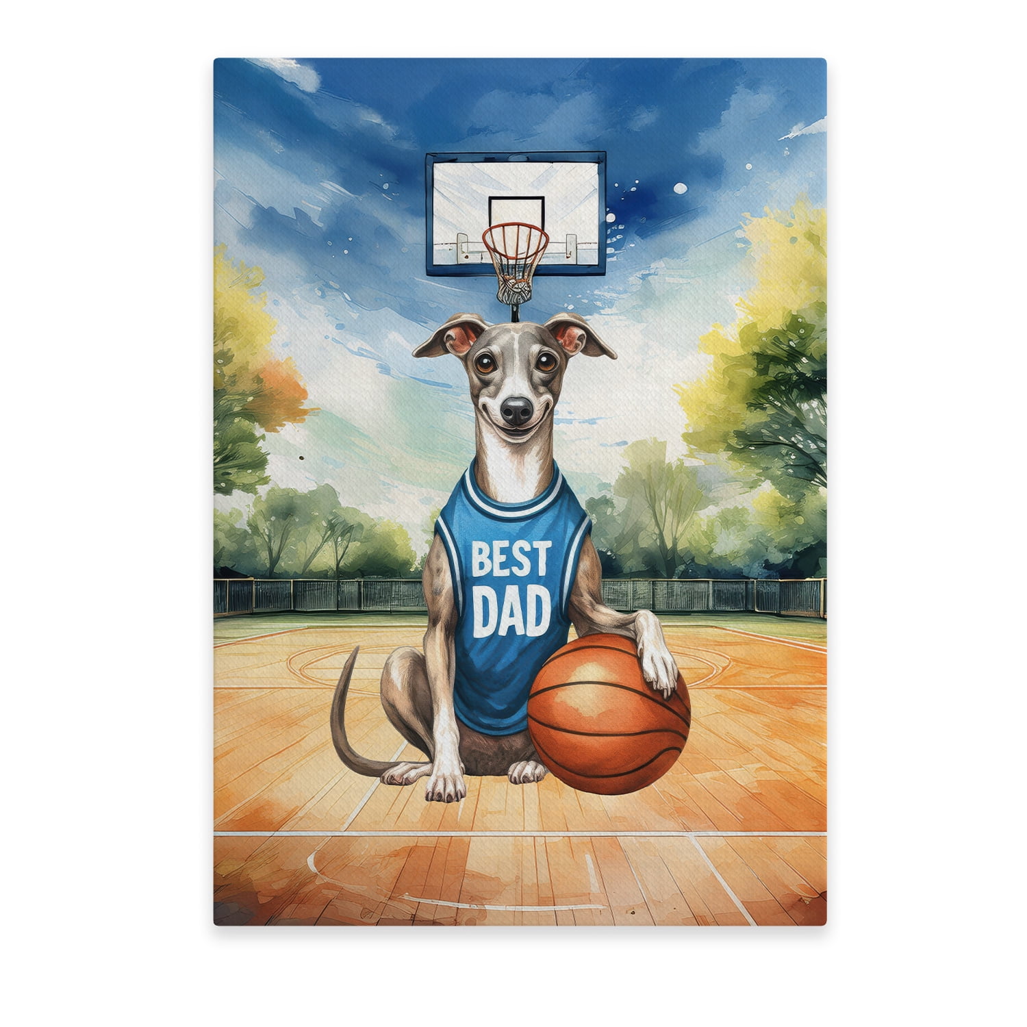 Happy Father's Day Italian Greyhound Playing Basketball with Best Dad ...