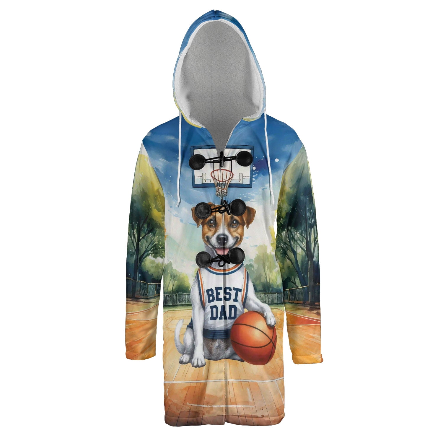 Happy Father's Day Jack Russell Terrier Playing Basketball with Best ...