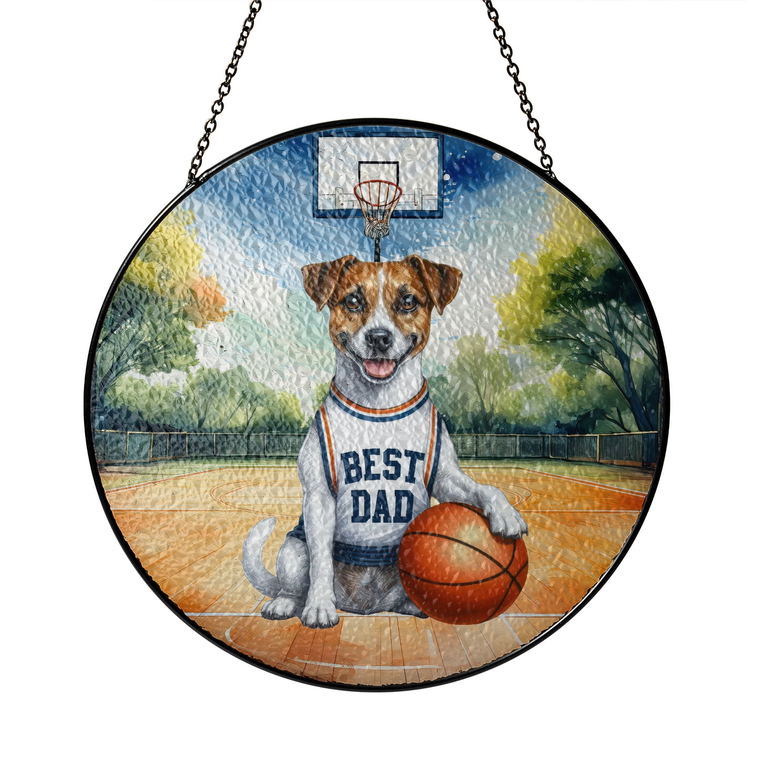 Happy Father's Day Jack Russell Terrier Playing Basketball with Best ...