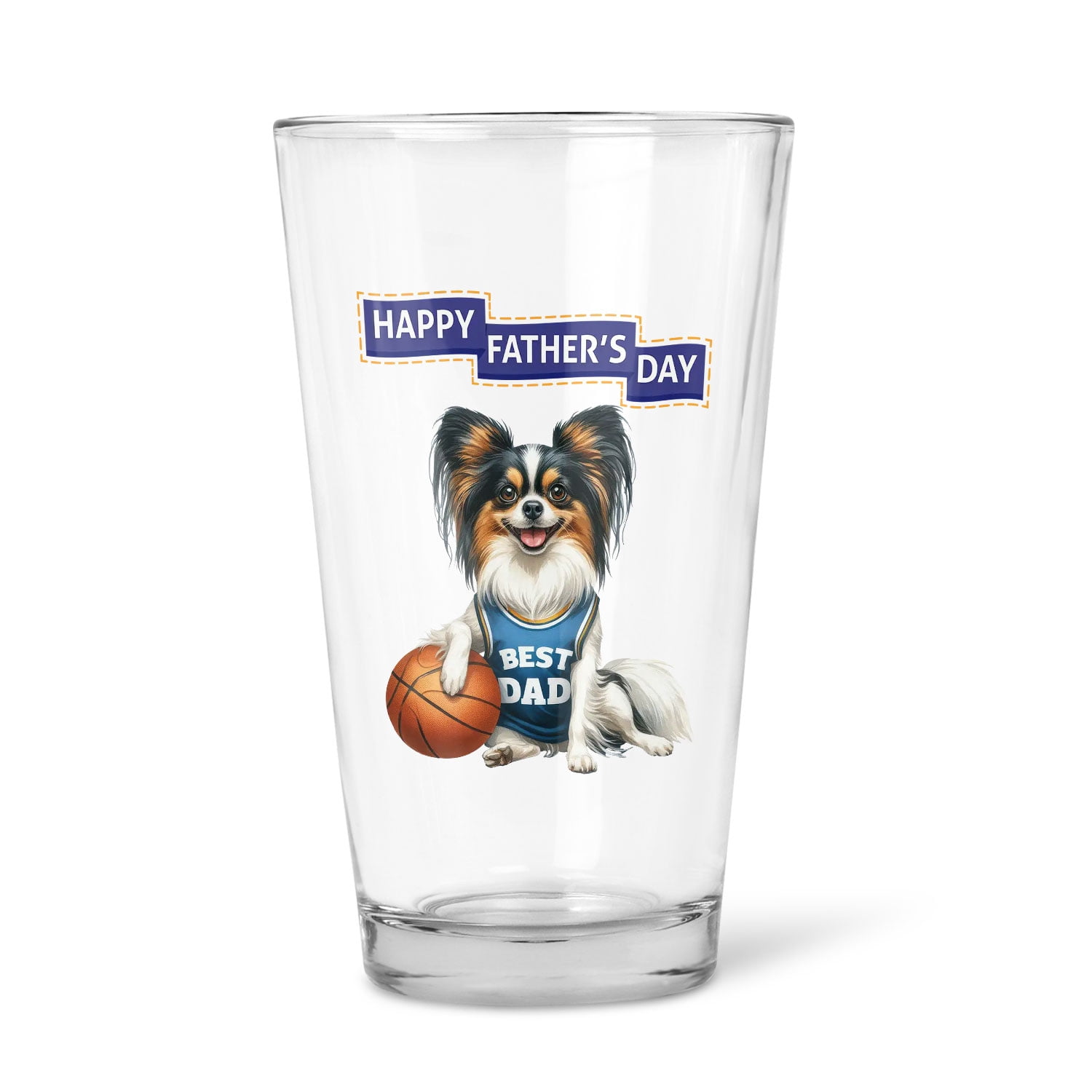 Happy Father's Day Papillon Playing Basketball with Best Dad Jersey ...