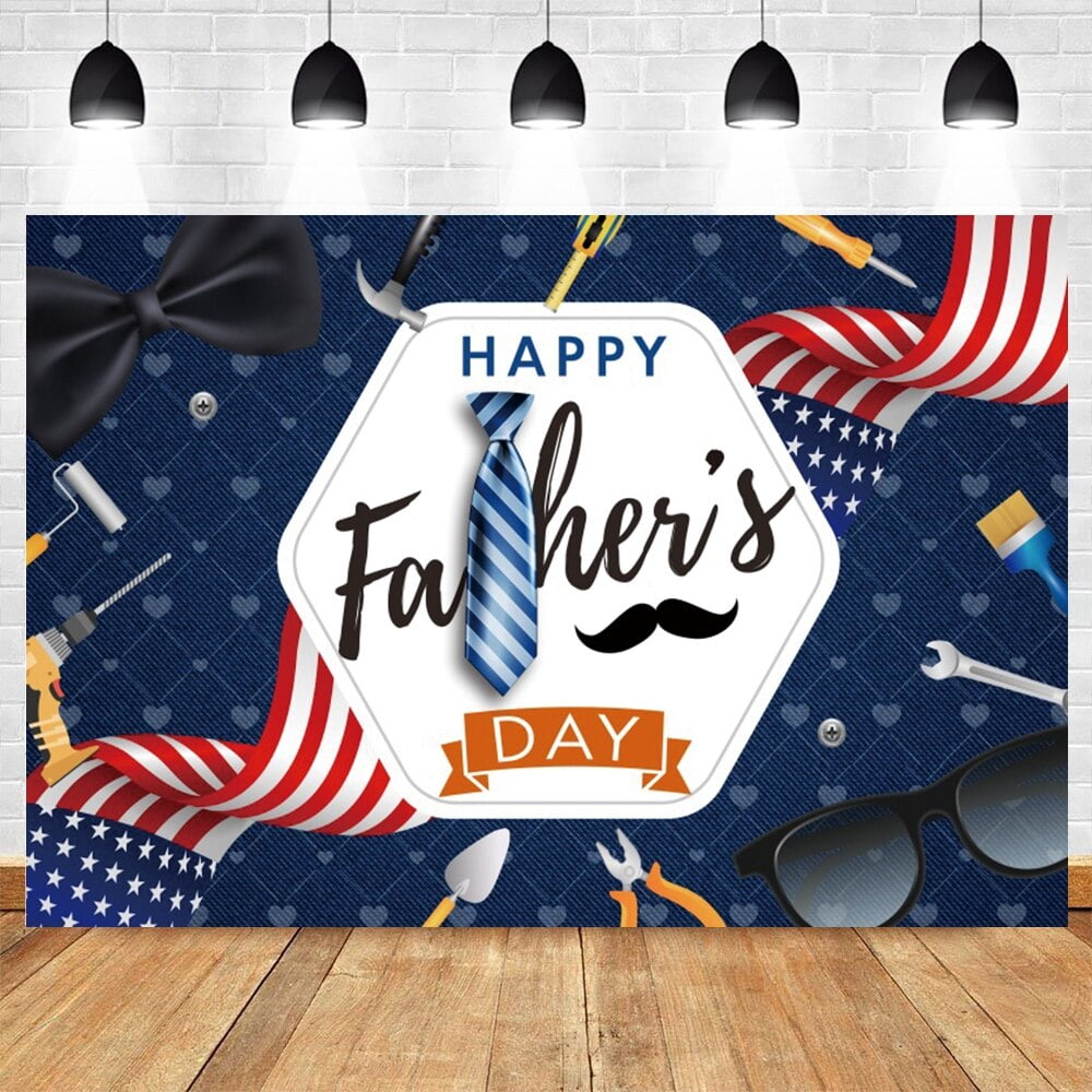 Happy Father's Day Party Backdrop Balloon I Love Dad Background Thank ...