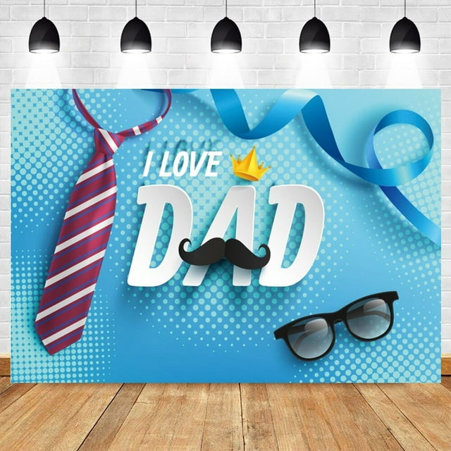 Happy Father's Day Party Backdrop Balloon I Love Dad Background Thank ...