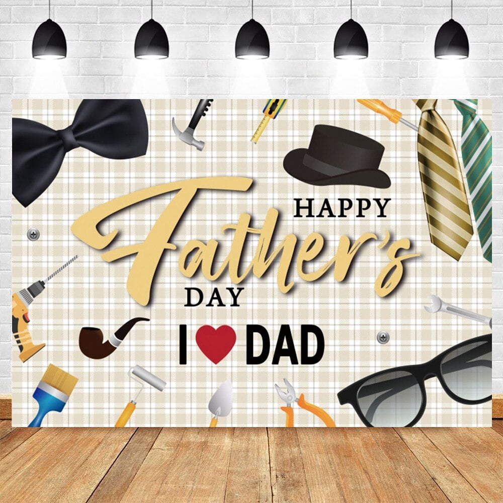 Happy Father's Day Party Backdrop Balloon I Love Dad Background Thank ...