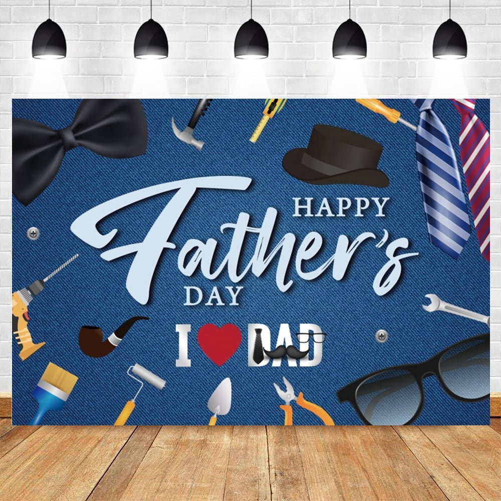 Happy Father's Day Party Backdrop Balloon I Love Dad Background Thank ...