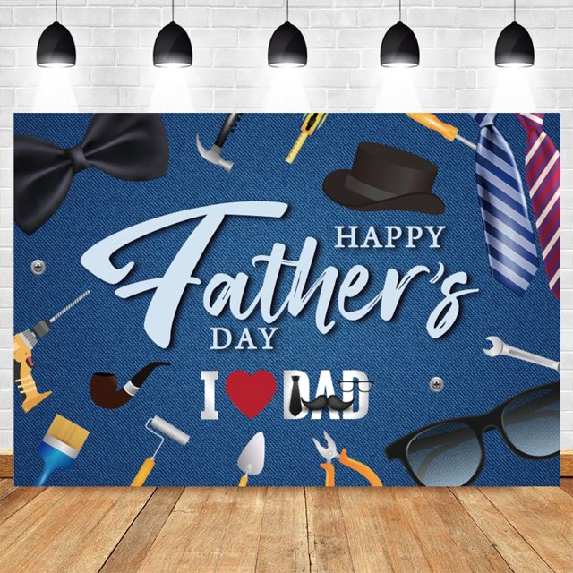 Happy Father's Day Party Backdrop Balloon I Love Dad Background Thank ...