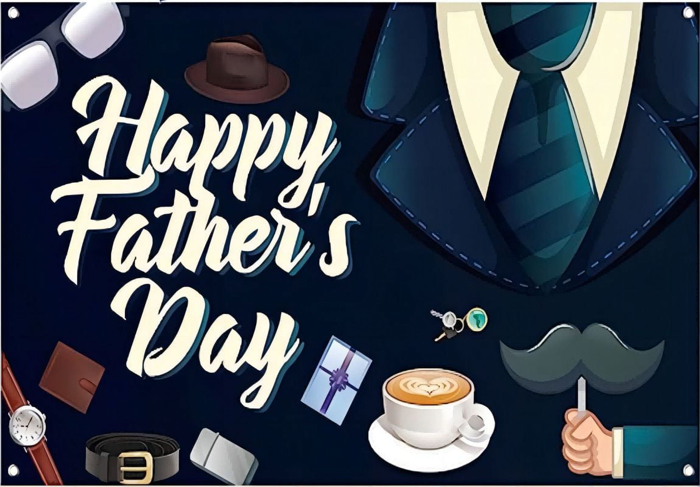 Happy Father's Day Party Backdrops I Love Dad Blue Heart Sequin Spots ...