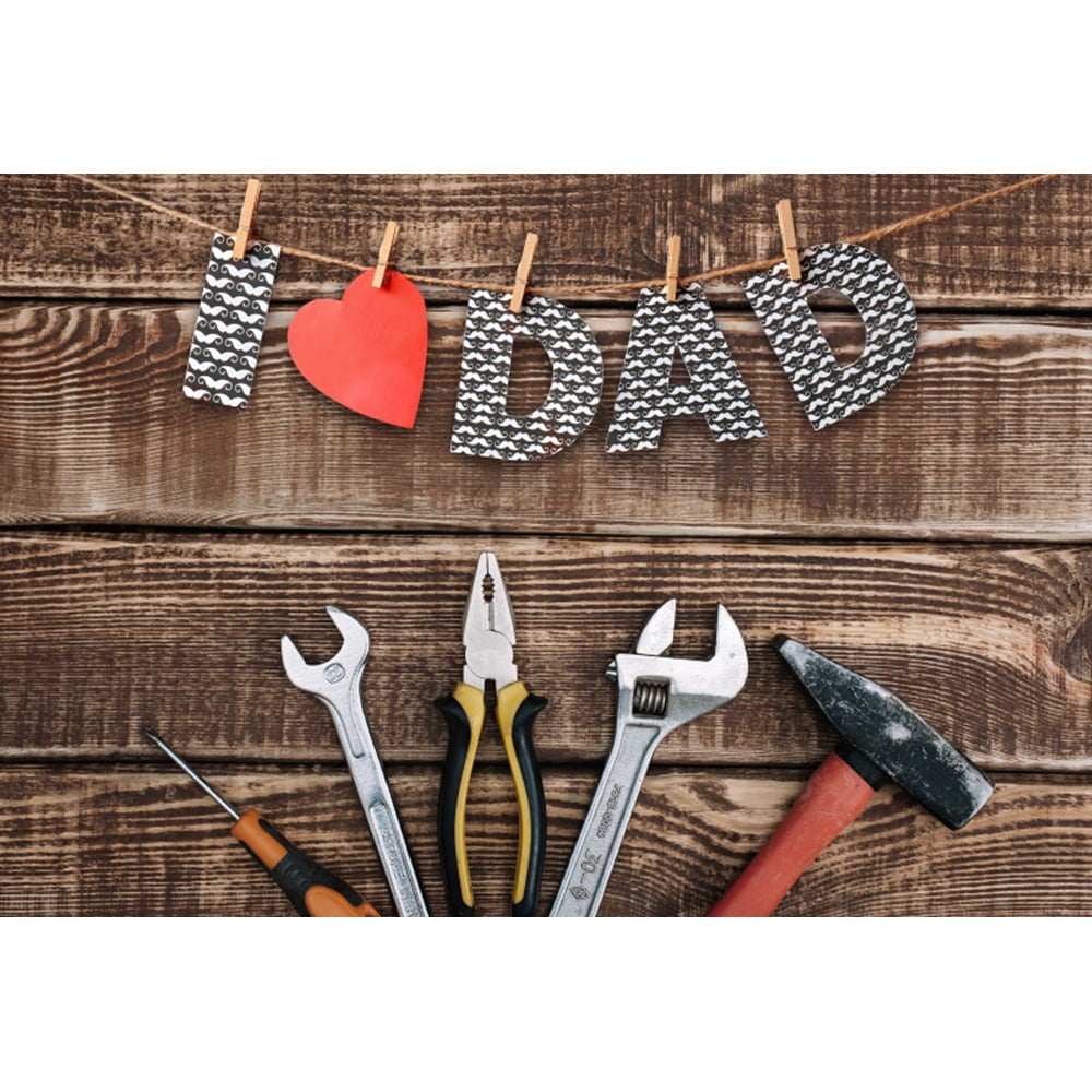 Happy Father's Day Photography Backdrop Thanks Daddy Balloon Glitter ...