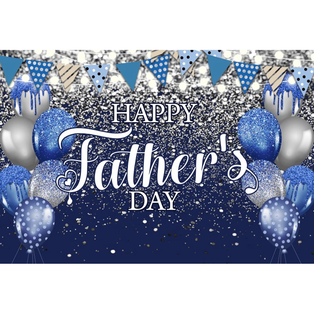Happy Father's Day Photography Backdrop Thanks Daddy Balloon Glitter ...