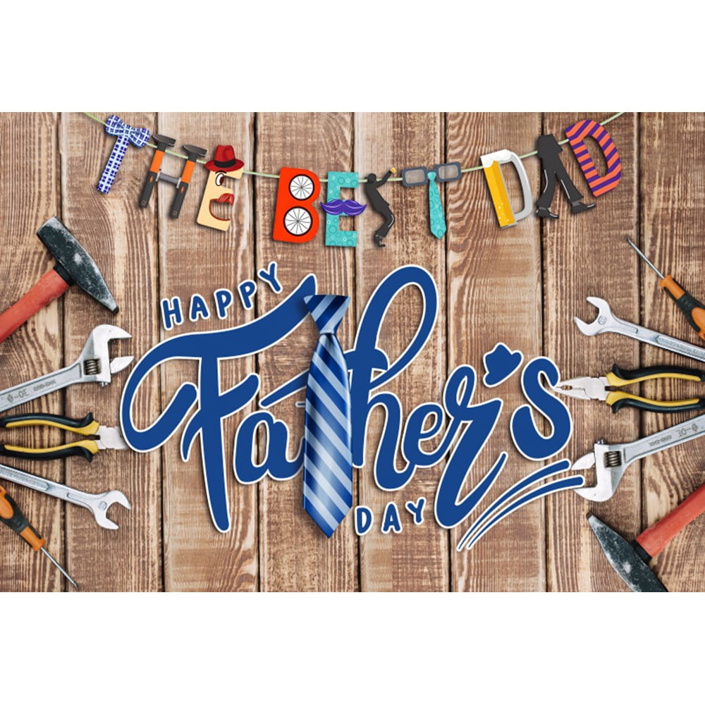Happy Father's Day Photography Backdrop Thanks Daddy Balloon Glitter ...