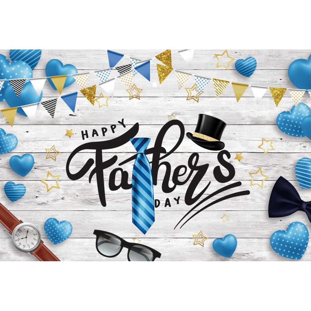 Happy Father's Day Photography Backdrop Thanks Daddy Balloon Glitter ...