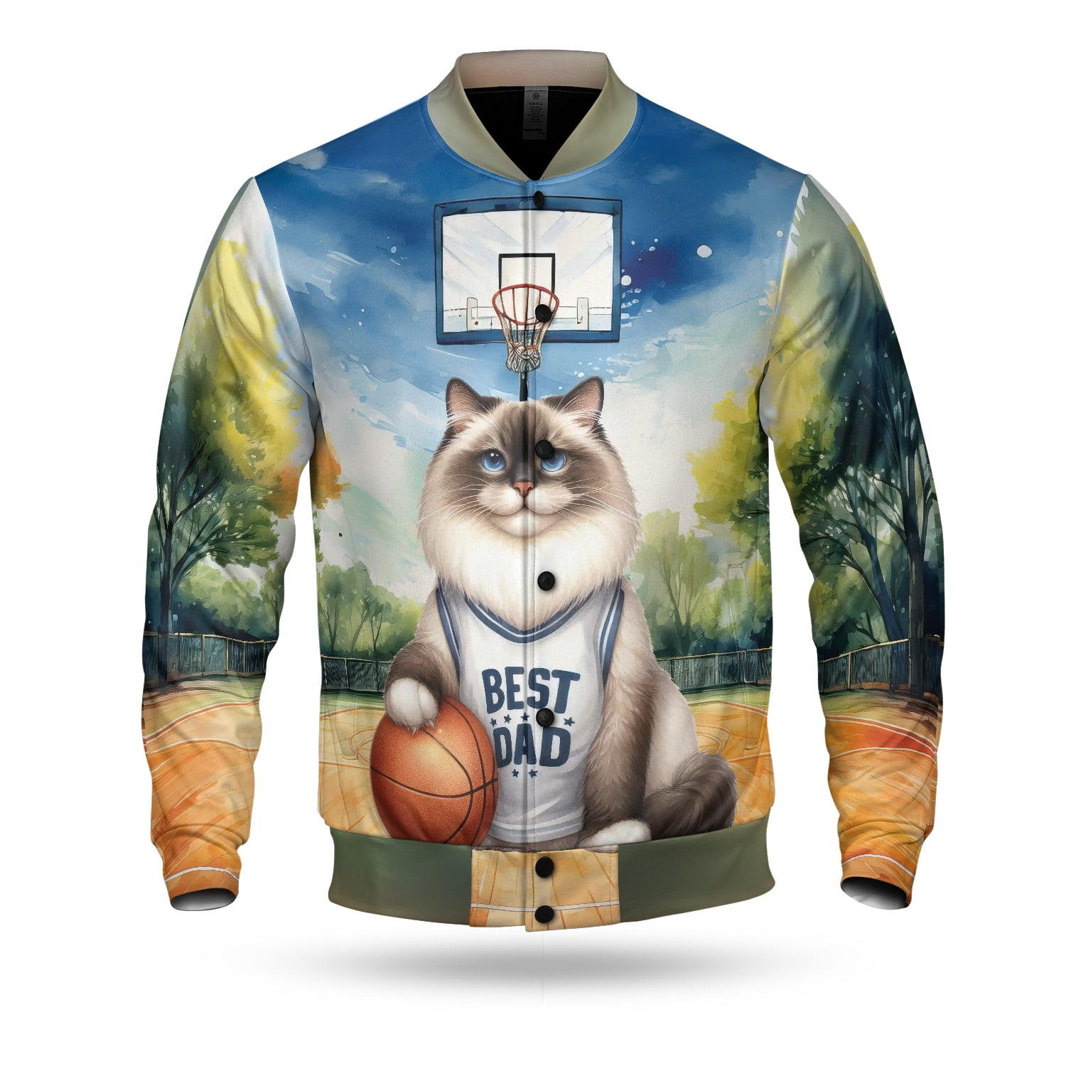 Happy Father's Day Ragdoll Playing Basketball with Best Dad Jersey All ...
