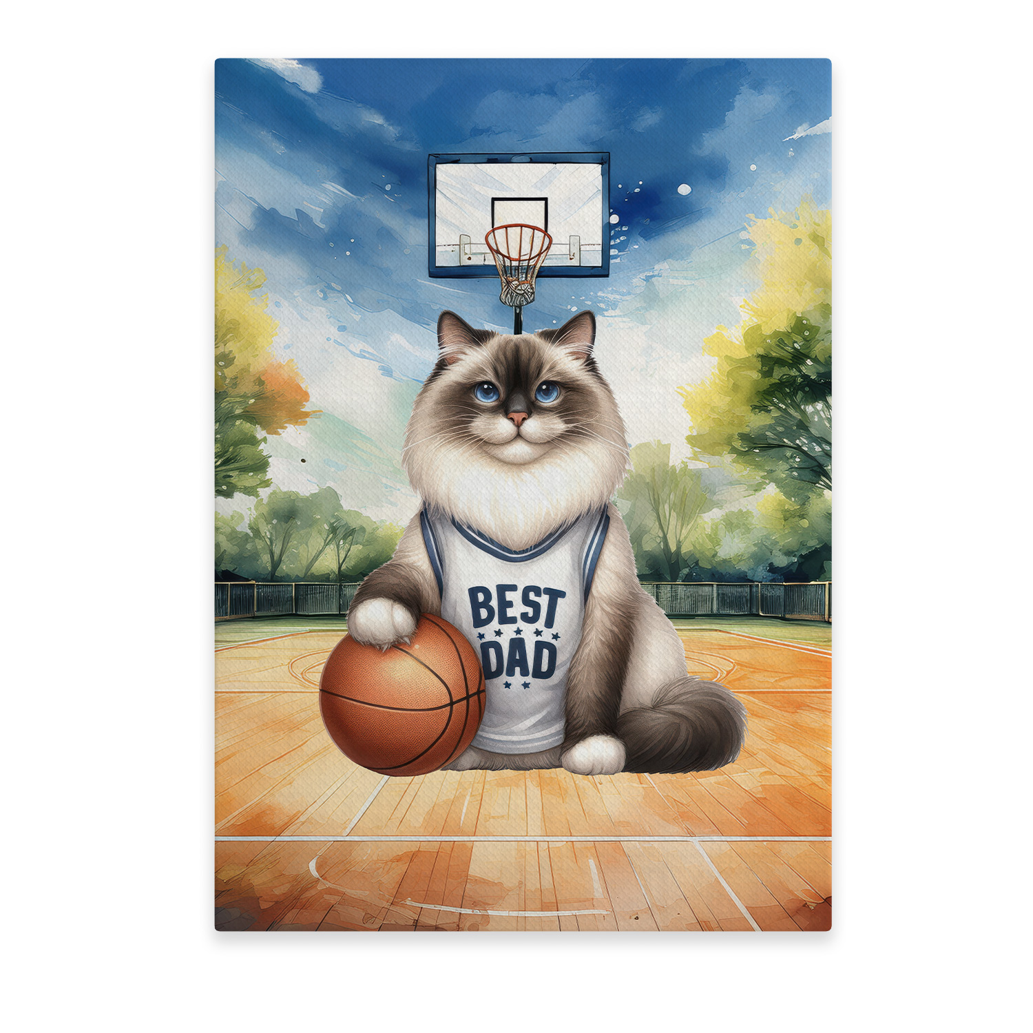 Happy Father's Day Ragdoll Playing Basketball with Best Dad Jersey ...