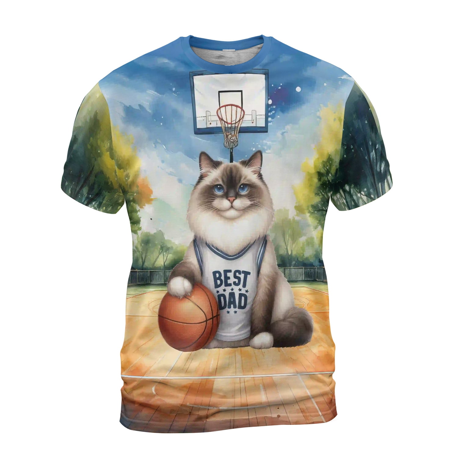 Happy Father's Day Ragdoll Playing Basketball with Best Dad Jersey All ...