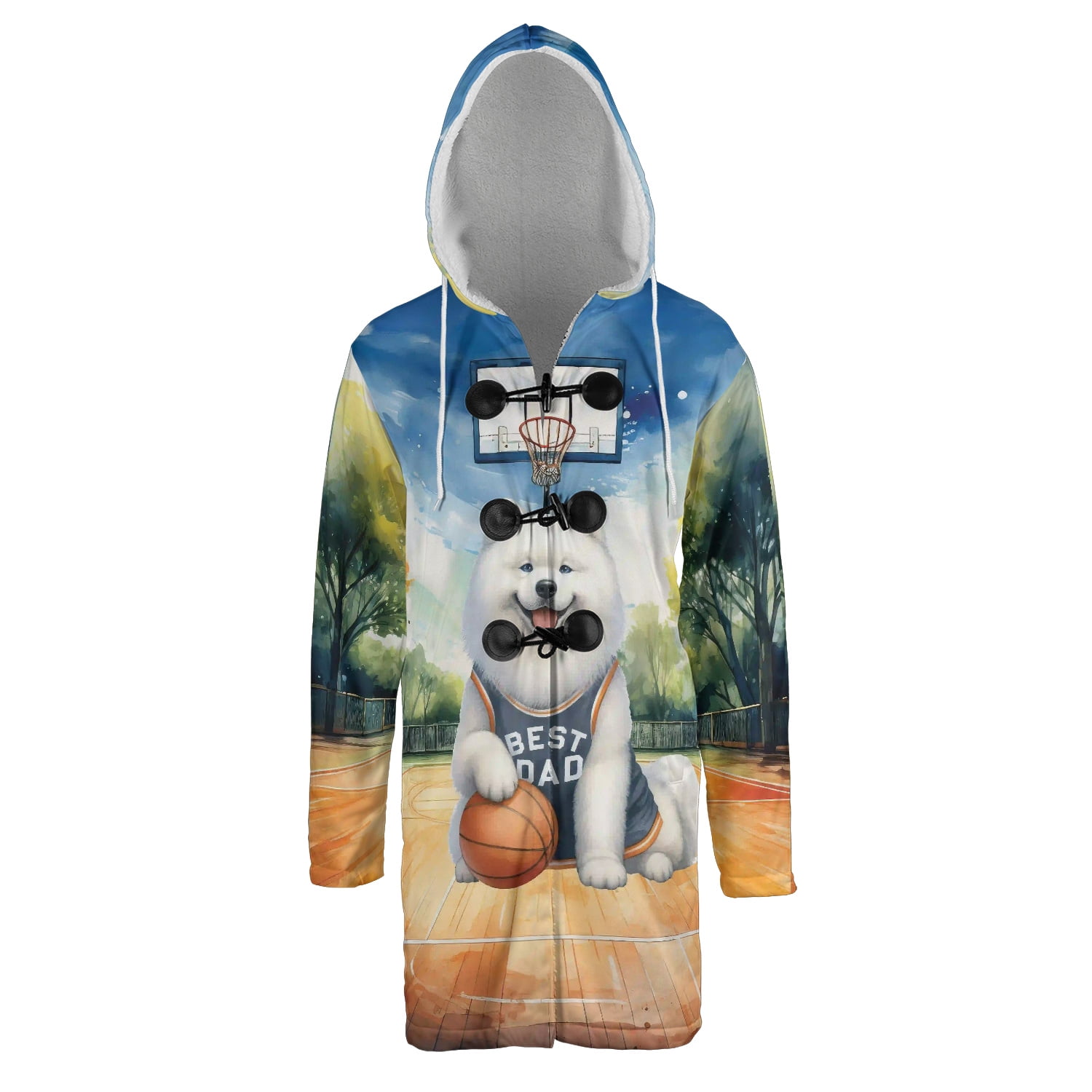 Happy Father's Day Samoyed Playing Basketball with Best Dad Jersey All ...