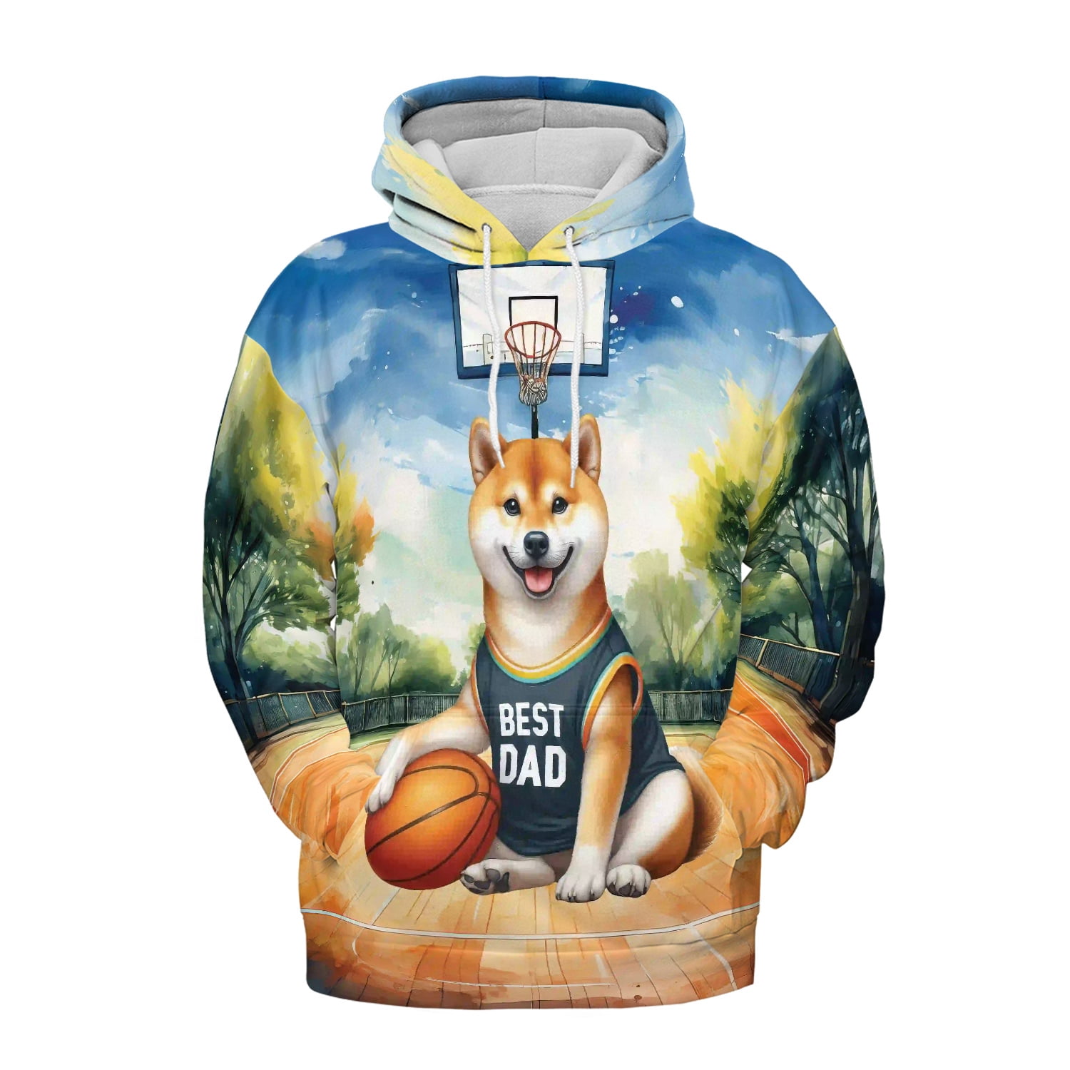 Happy Father's Day Shiba Inu Playing Basketball with Best Dad Jersey ...