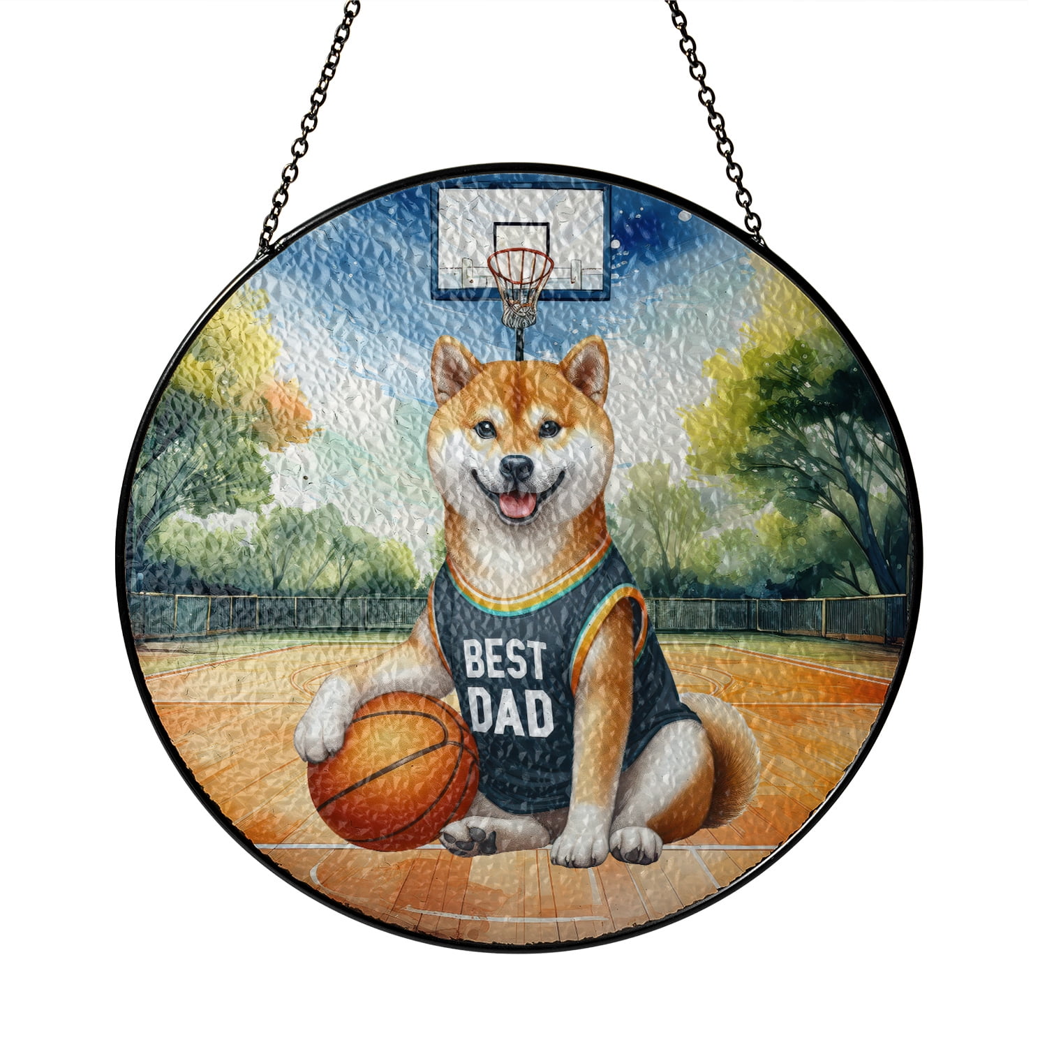 Happy Father's Day Shiba Inu Playing Basketball with Best Dad Jersey ...