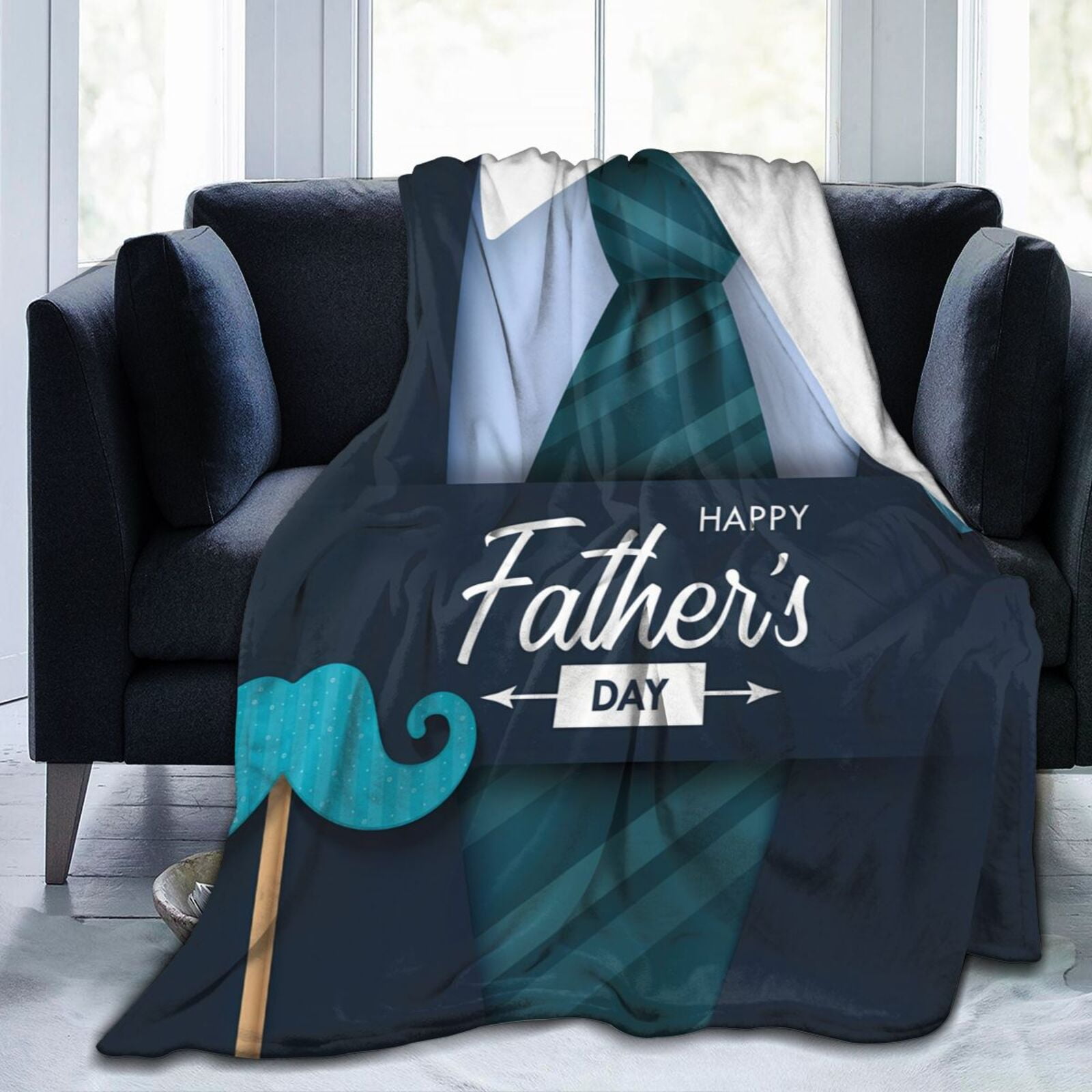 Happy Father's Day Throw Blanket Soft Cozy Warm Durable Fuzzy Flannel ...