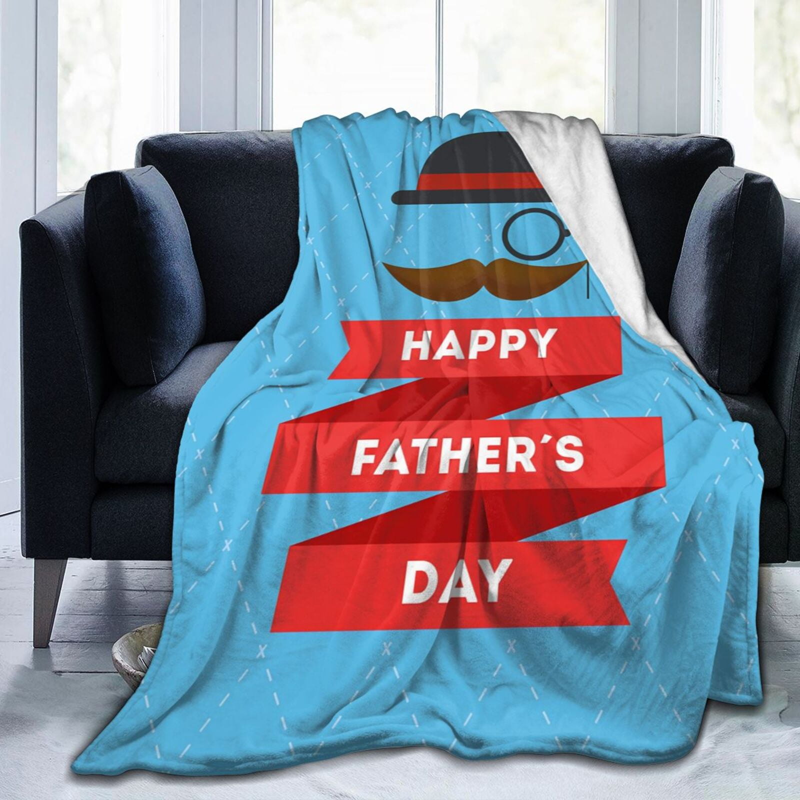 Happy Father's Day Throw Blanket Soft Cozy Warm Durable Fuzzy Flannel ...