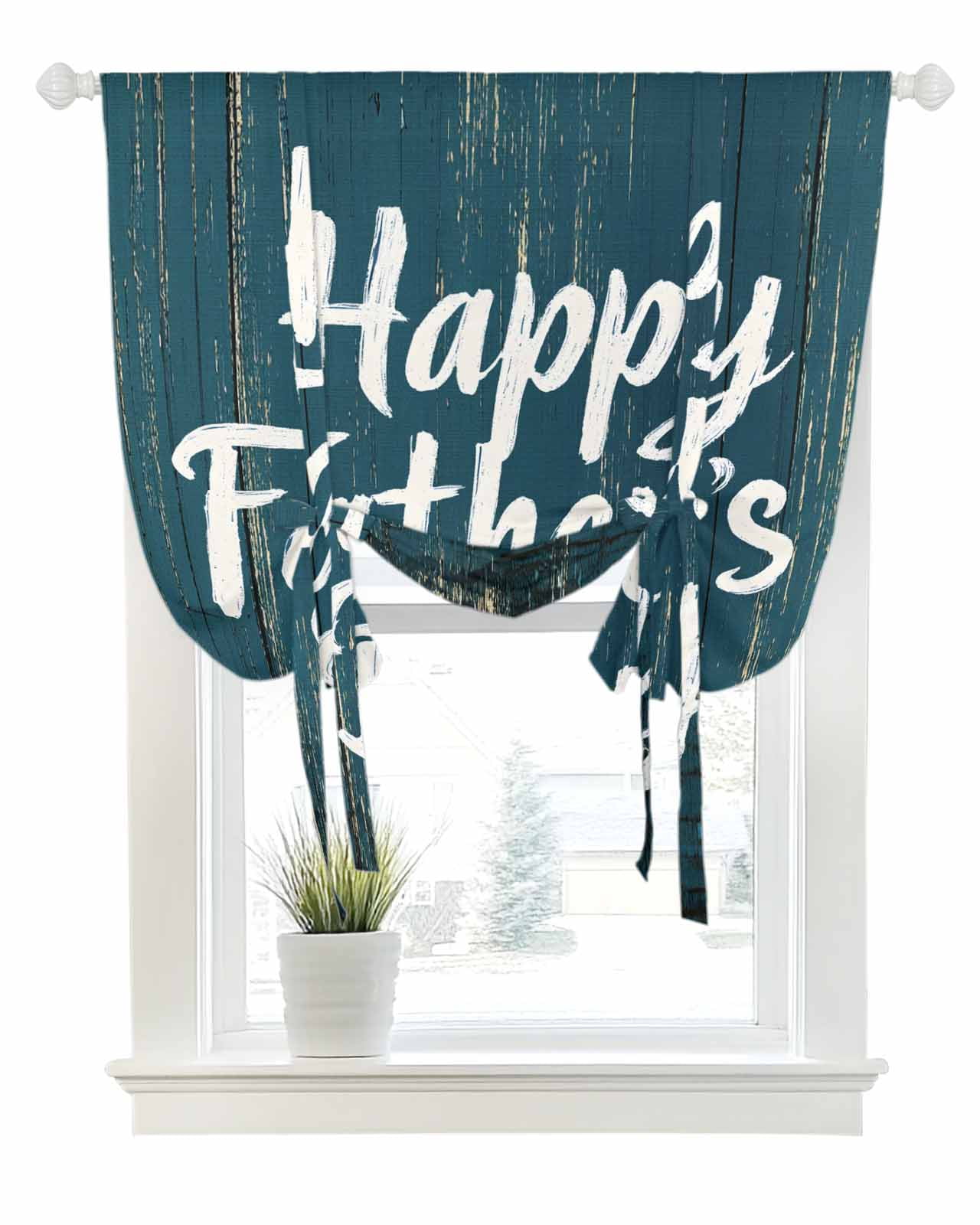 Happy Father's Day Tie Up Curtains for Window, Thermal Insulated ...