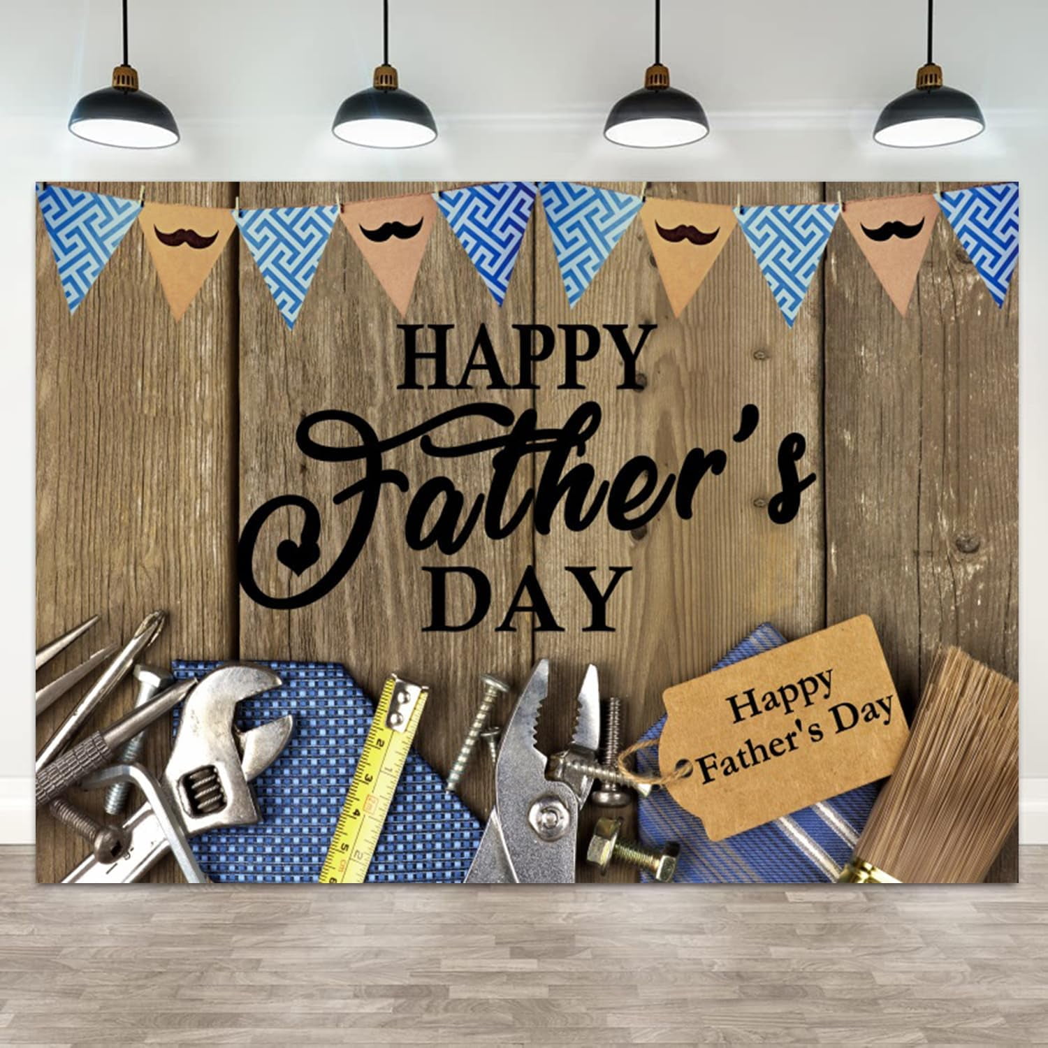 Happy Fathers Day Backdrop Fixing Tools Ties Rustic Wood Photography ...