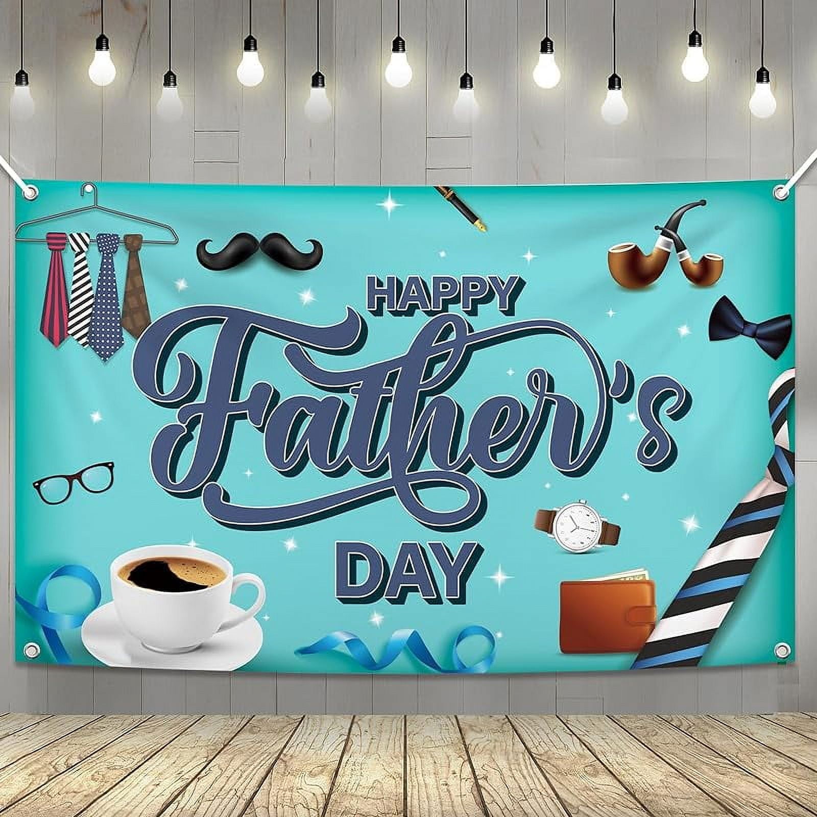 Happy Fathers Day Banner, 72x44 Inch, Fathers Day Decorations for Party ...