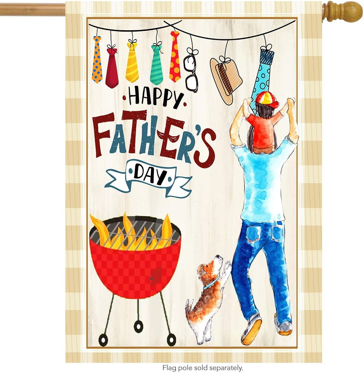 Happy Fathers Day Best Dad Double Sided House Flag Garden Banner 28" x ...