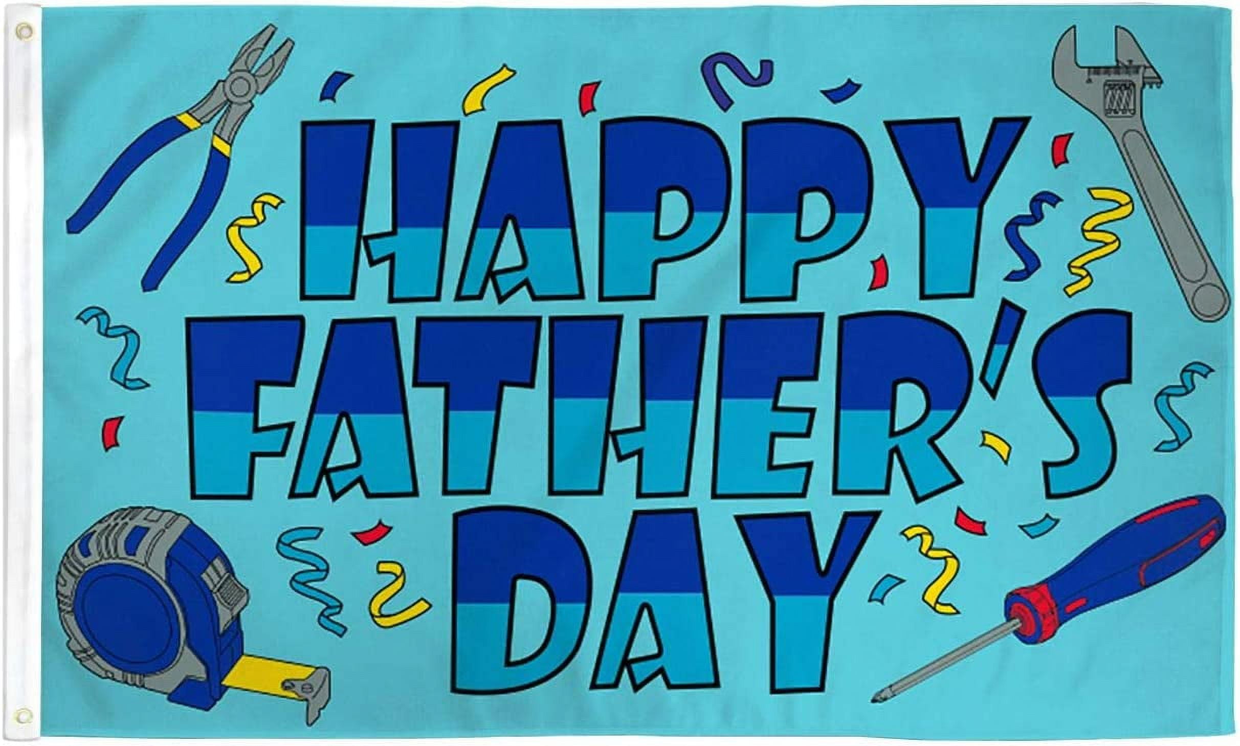 Happy Fathers Day Flag - Polyester Happy Father's Day Banner with ...