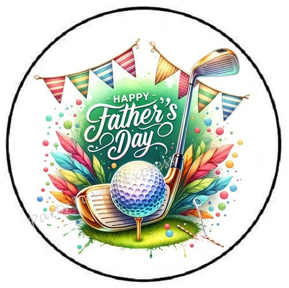 Happy Fathers Day Golf Stickers Party Favors Phone Decal Water Bottle ...