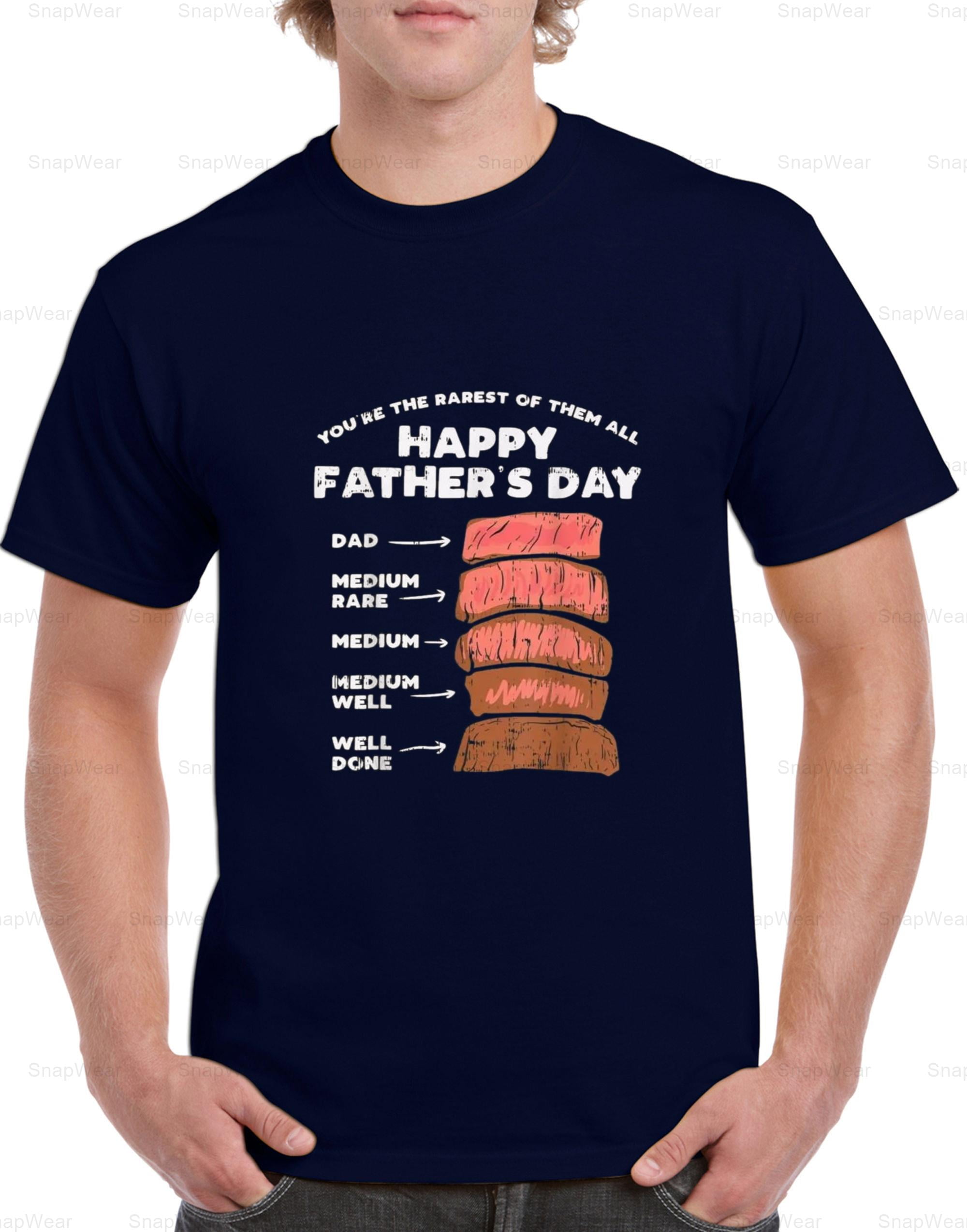 Happy Fathers Day Rarest Dad Steak Funny Food Lover Meat Grill BBQ T ...