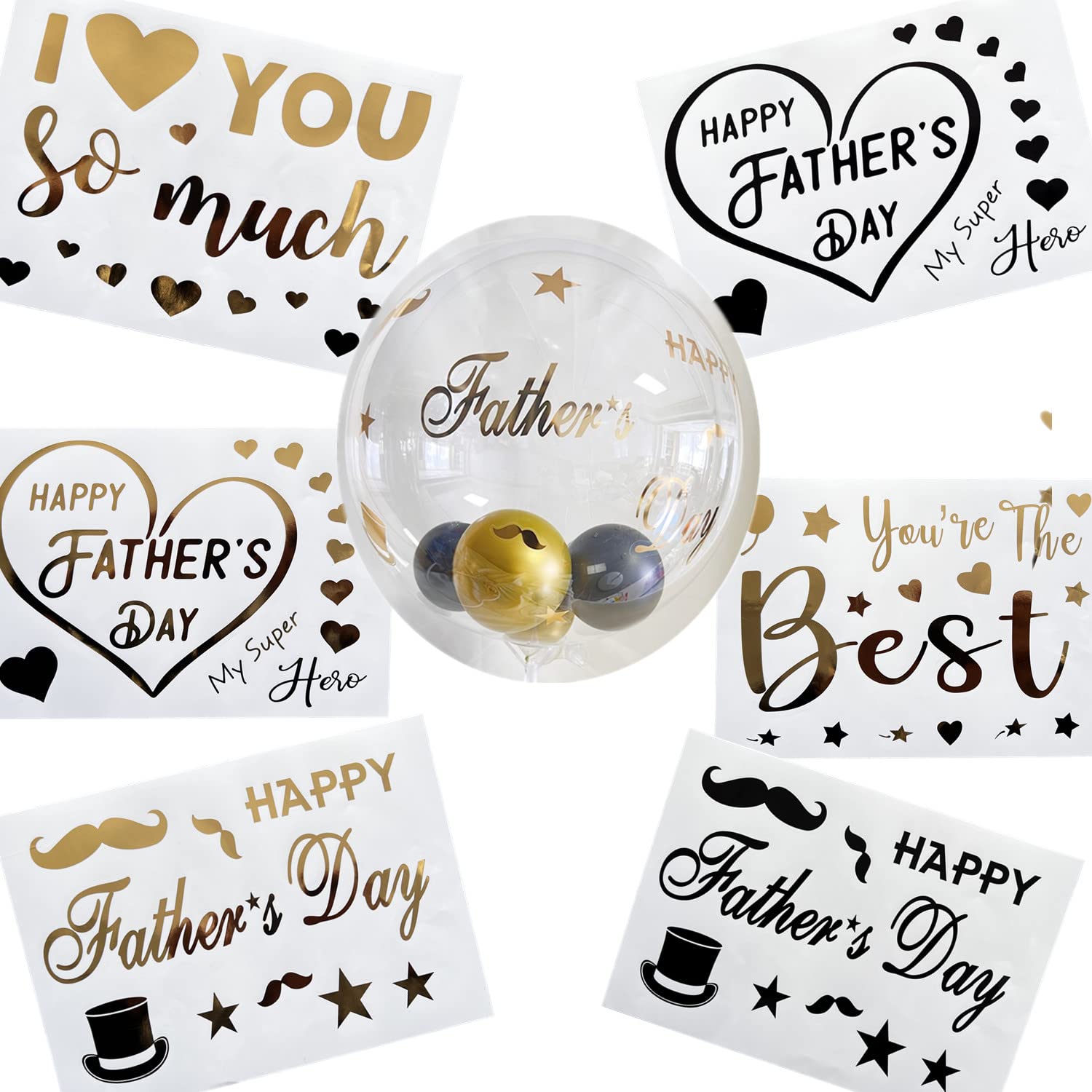 Happy Fathers Day Stickers OIF8 for Clear Bobo Balloons Deocr, DIY ...