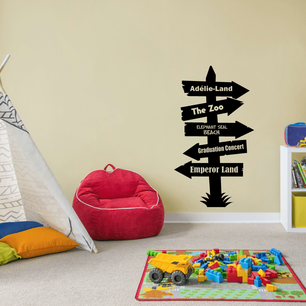 Happy Feet Penguin Zoo Map Pathway Signage Cartoon Wall Sticker Art ...