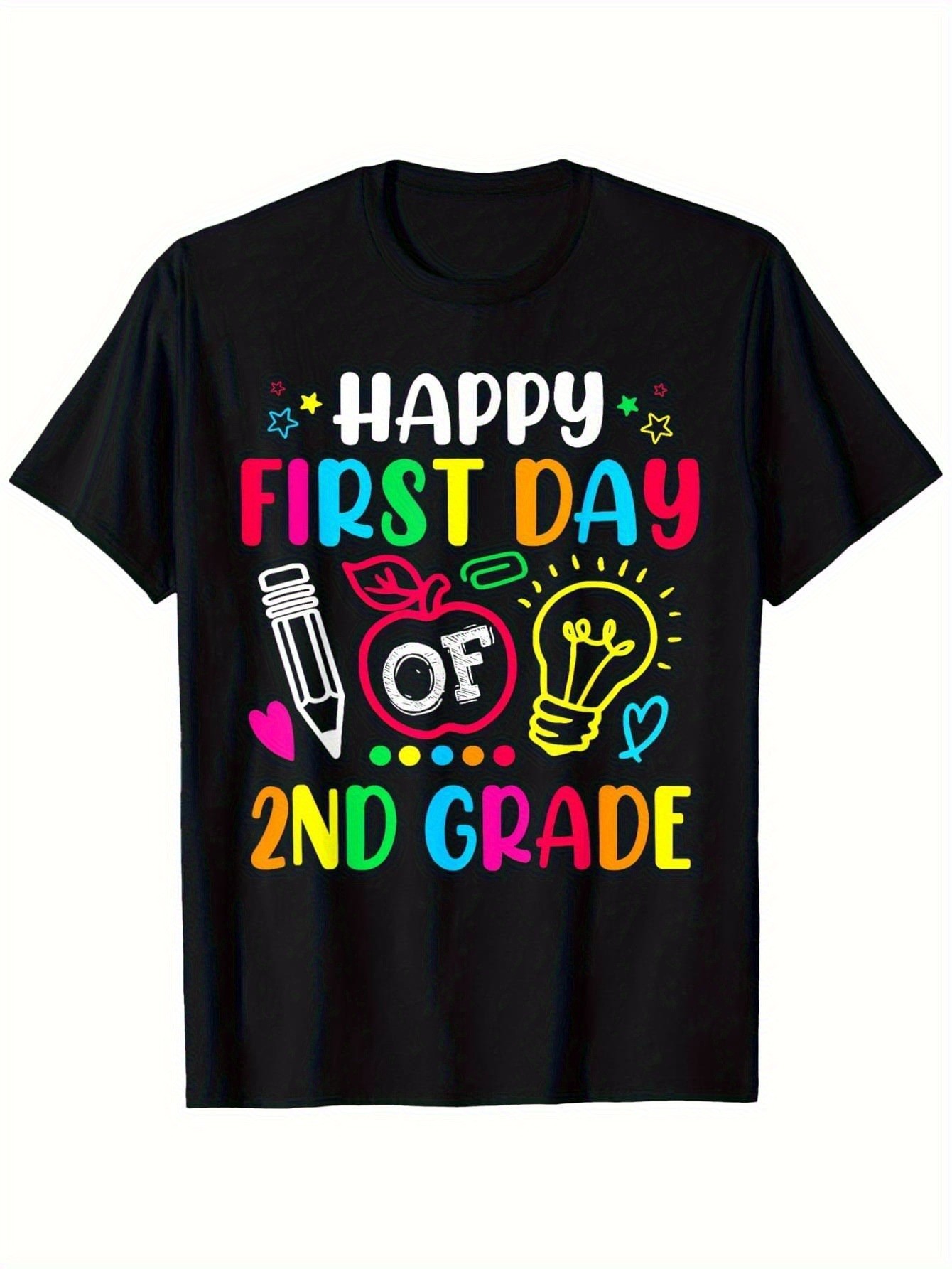 Happy First Day of 2nd Grade T-Shirt - Loose Fit Back to School Shirt ...