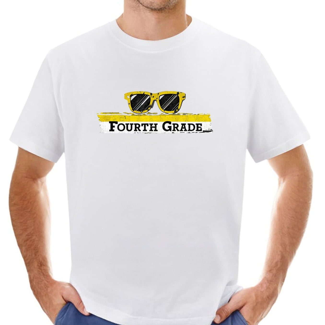 Happy First Day Of 4th Grade Messy Bun Back To School Girls Mens T ...